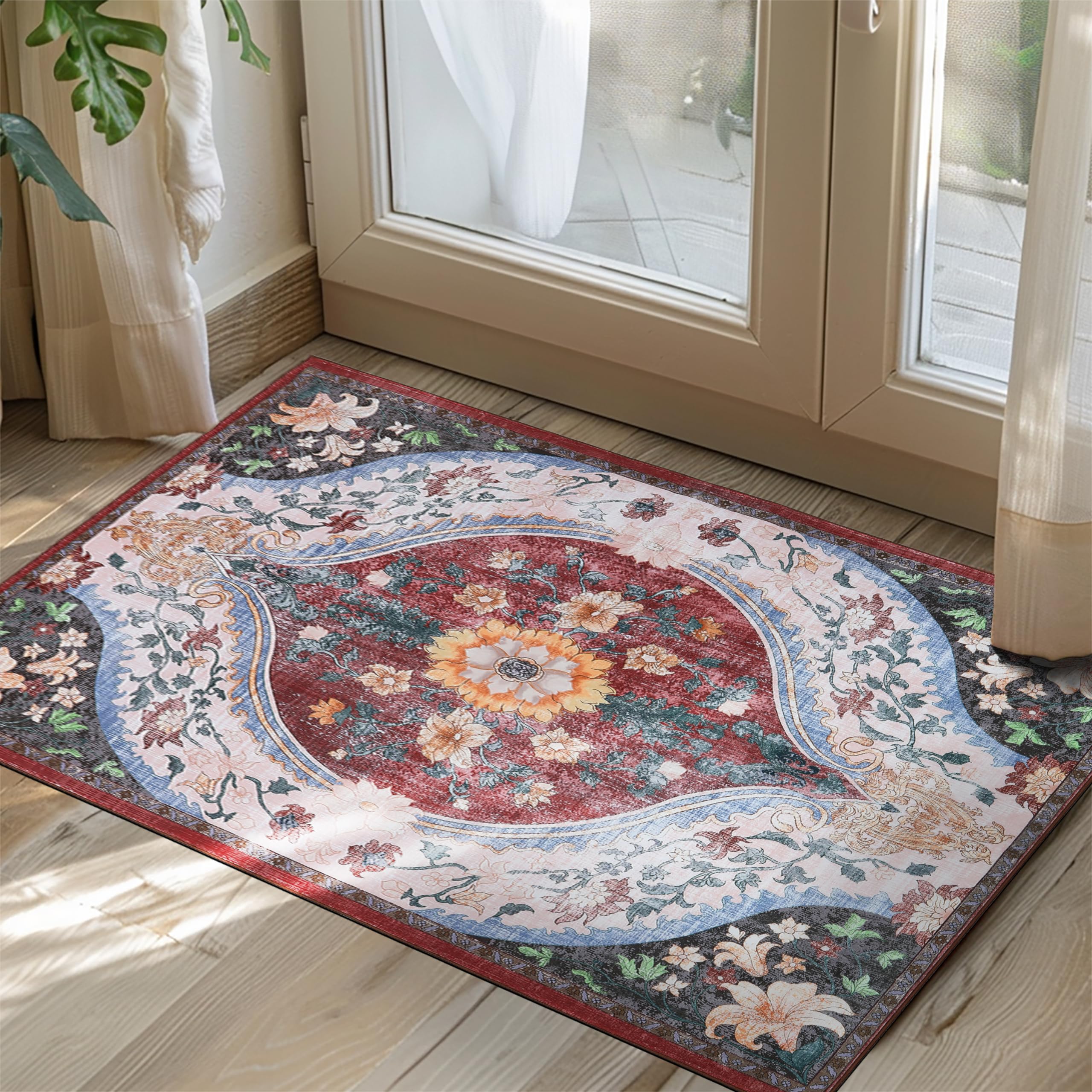 2x3 Machine Washable Throw Rugs Non Slip Bath Mat for Floor Non ...