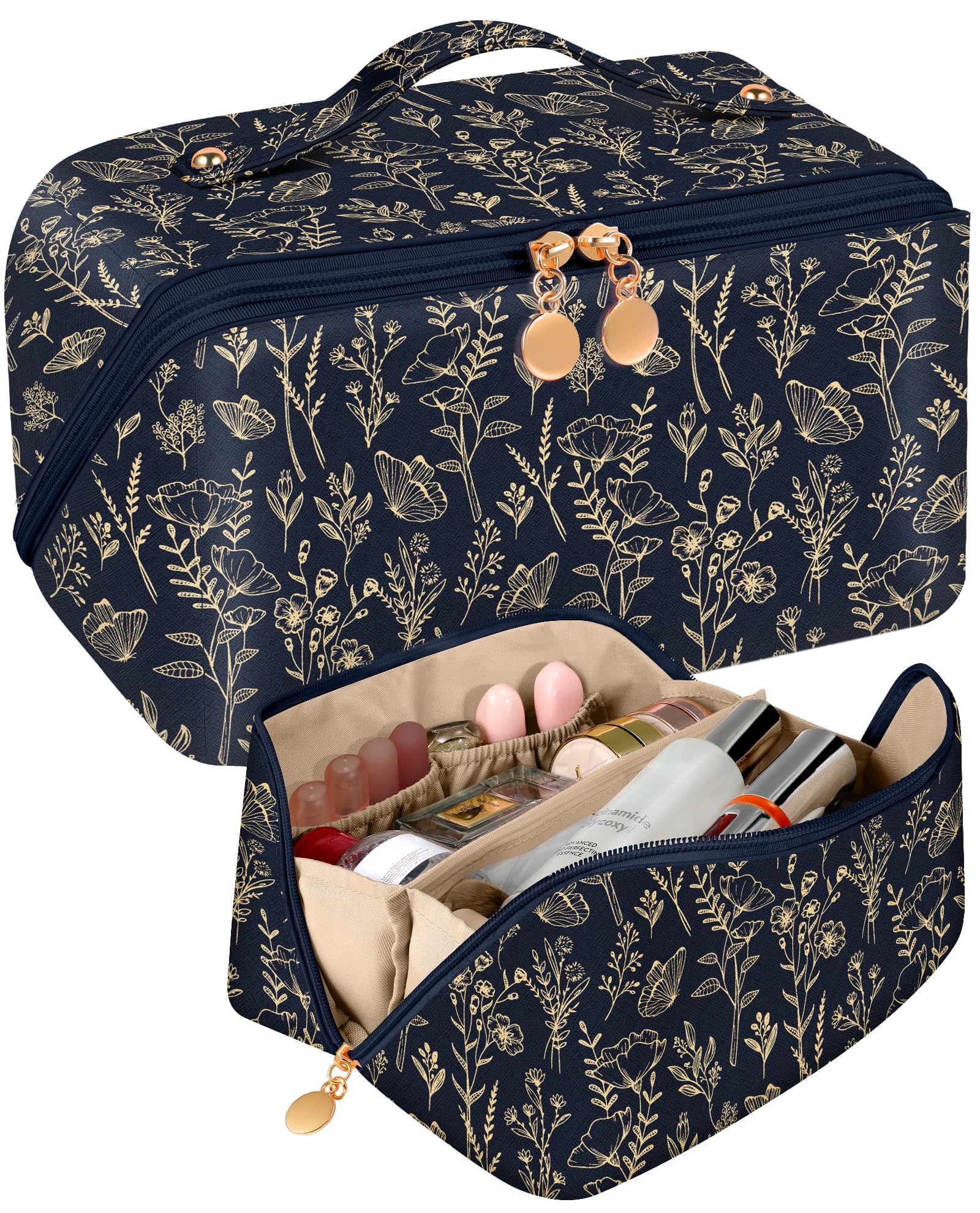 Amazon.com: Bistup Makeup Bag Travel Cosmetic Bag Toiletry Make Up Bags ...