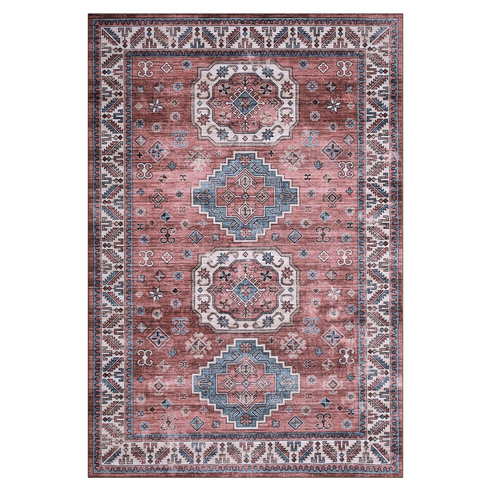 8x10 Rug for Living Room Vintage Rug Indoor Distressed Carpet Boho Rug ...