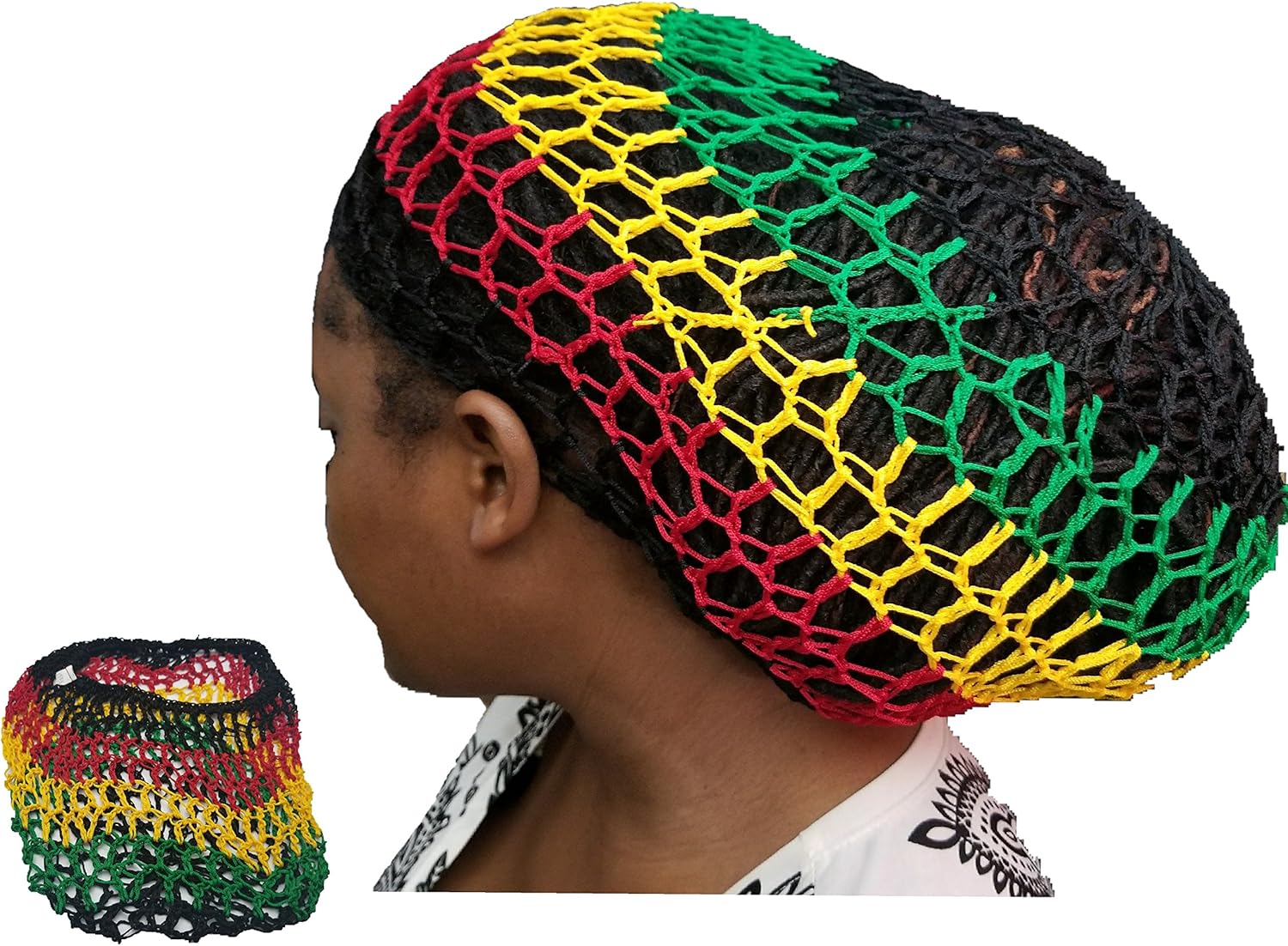 FIREBUNs Fishnet Hair Net Hairnet Slouchy Cover Cap Hat Rasta Rastafari ...