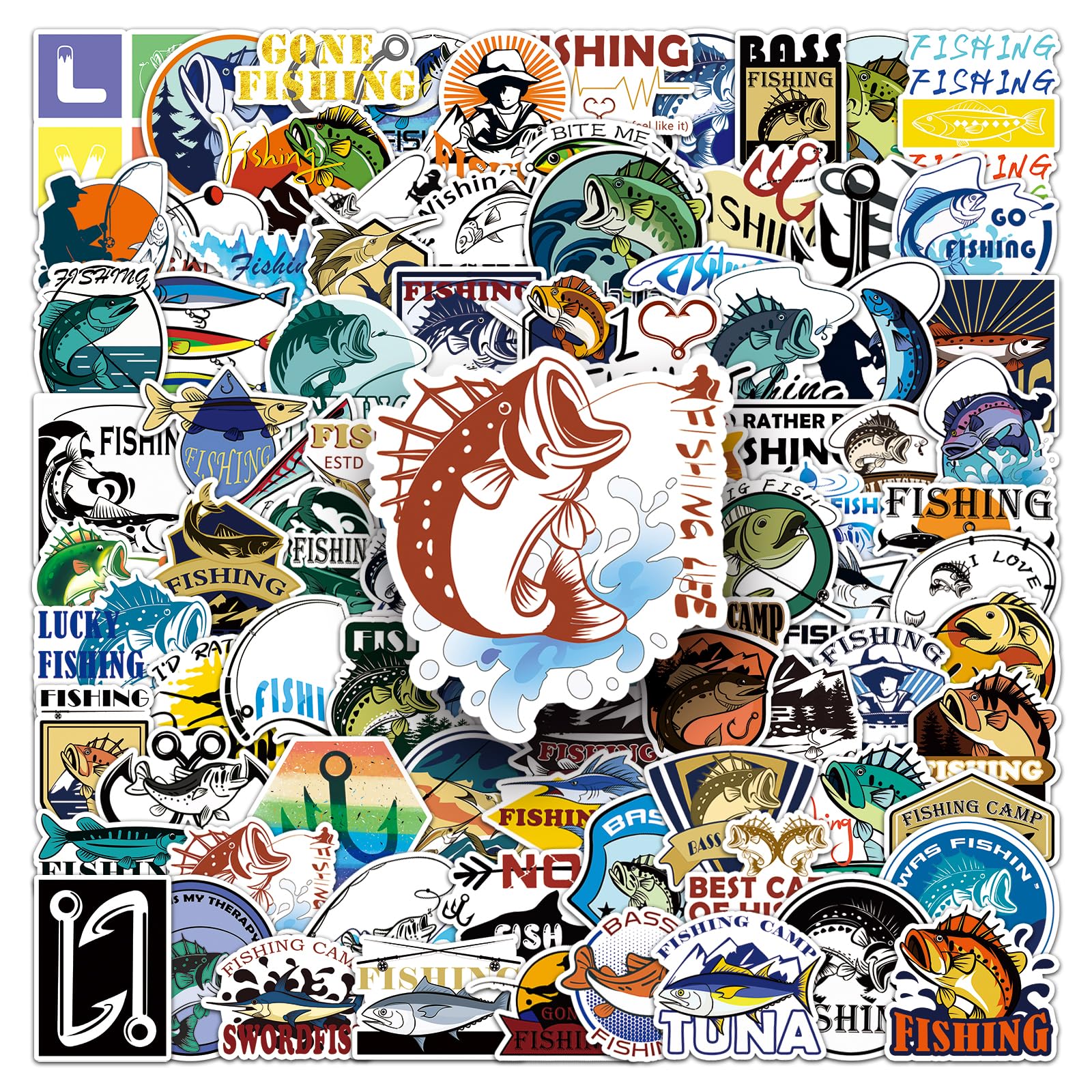 Amazon.com: 102Pcs Fishing Sticker Set: Reel in Adventure with ...