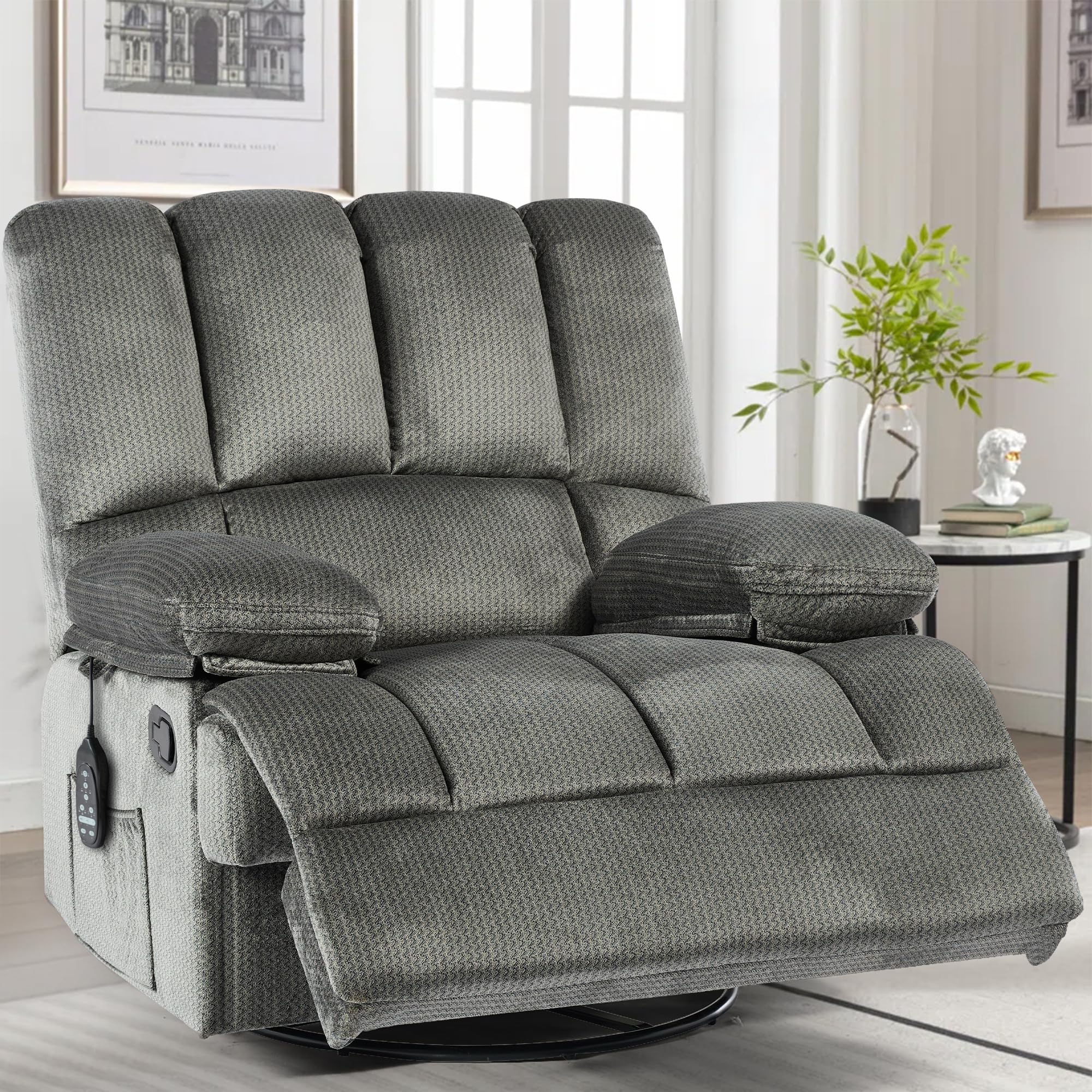 Amazon.com: Oversized 360 Swivel Rocker Recliner Chair,Manual Extra ...