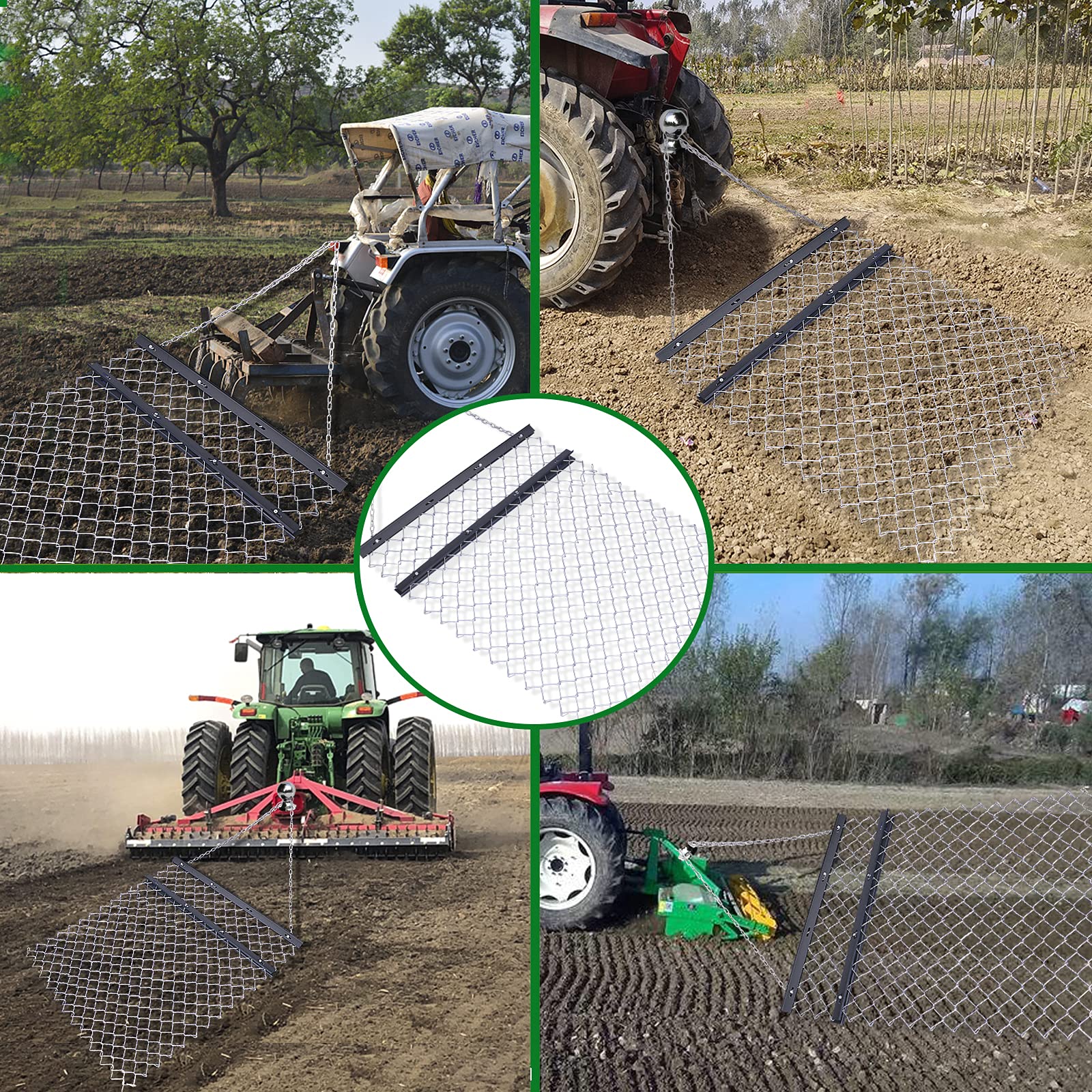 Kareturn Drag Harrow 4' x 5' ATV Yard Chain Harrow UTV Drag Grader ...