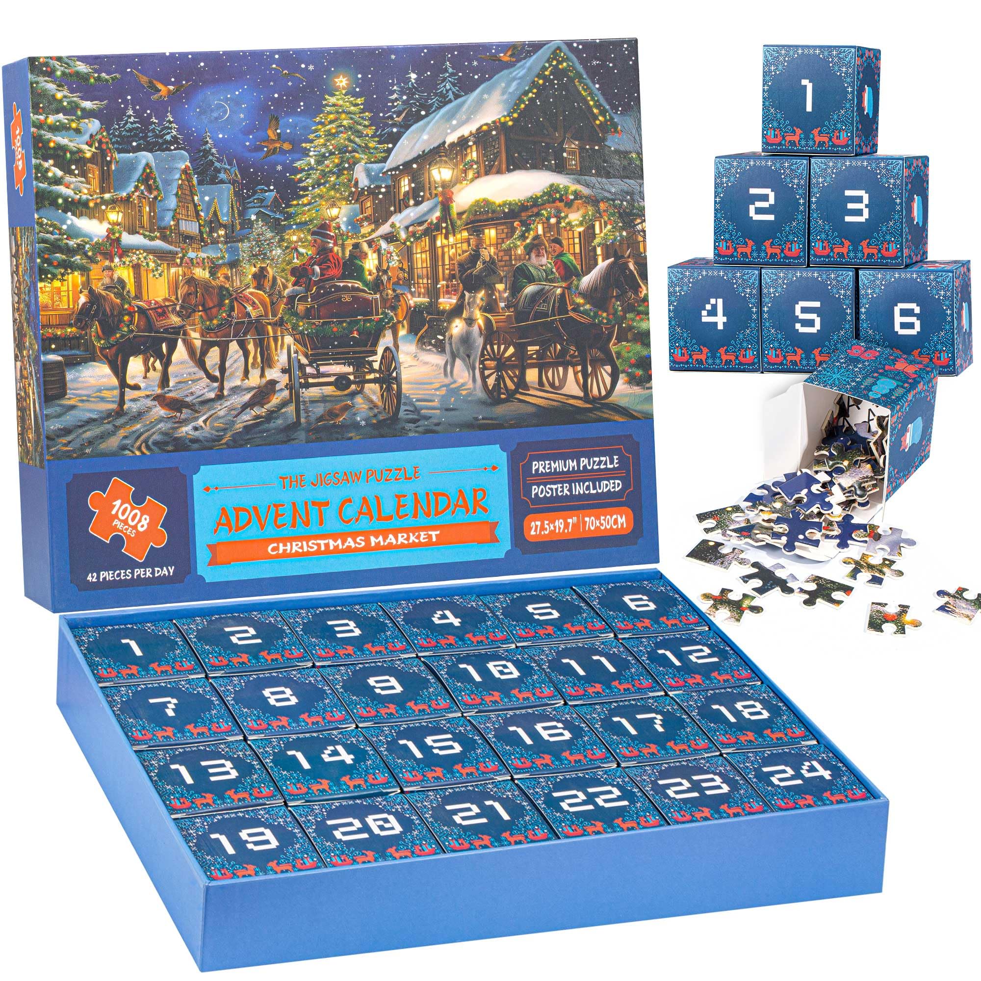 Advent Calendar 2024 Jigsaw Puzzle, 24 Days Christmas Countdown ...
