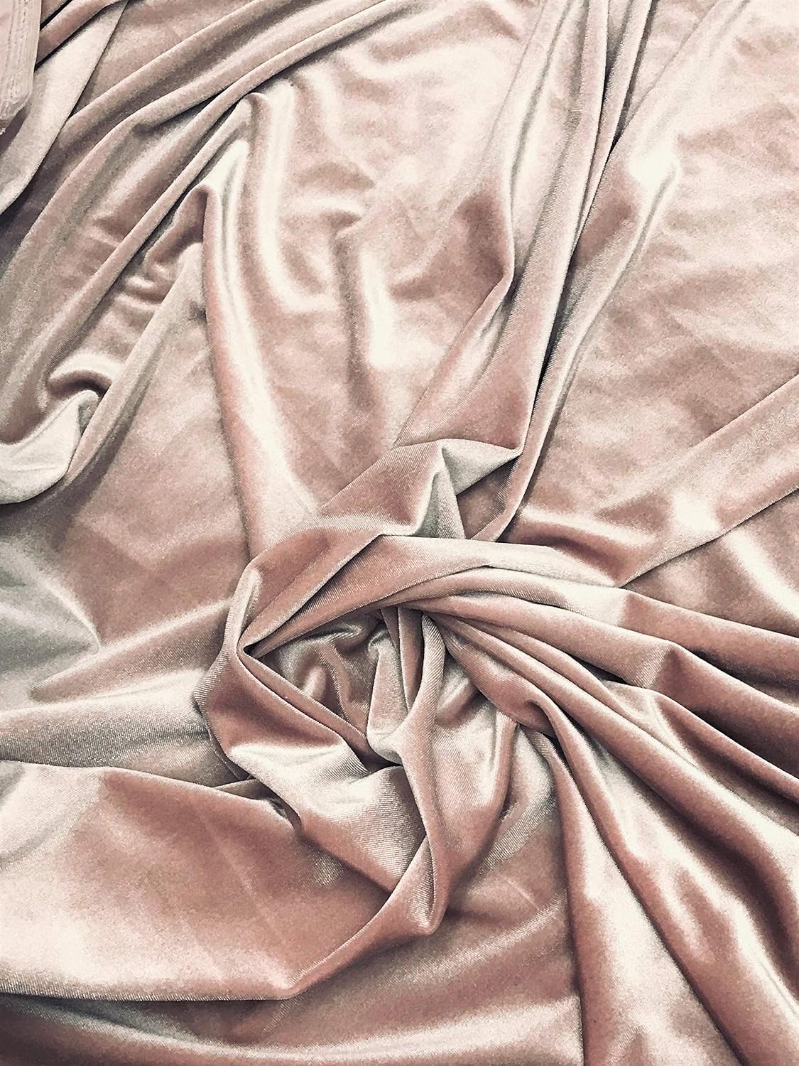 Amazon.com: SAL TEX FABRICS, Blush Mauve Stretch Velvet Fabric, Sells ...