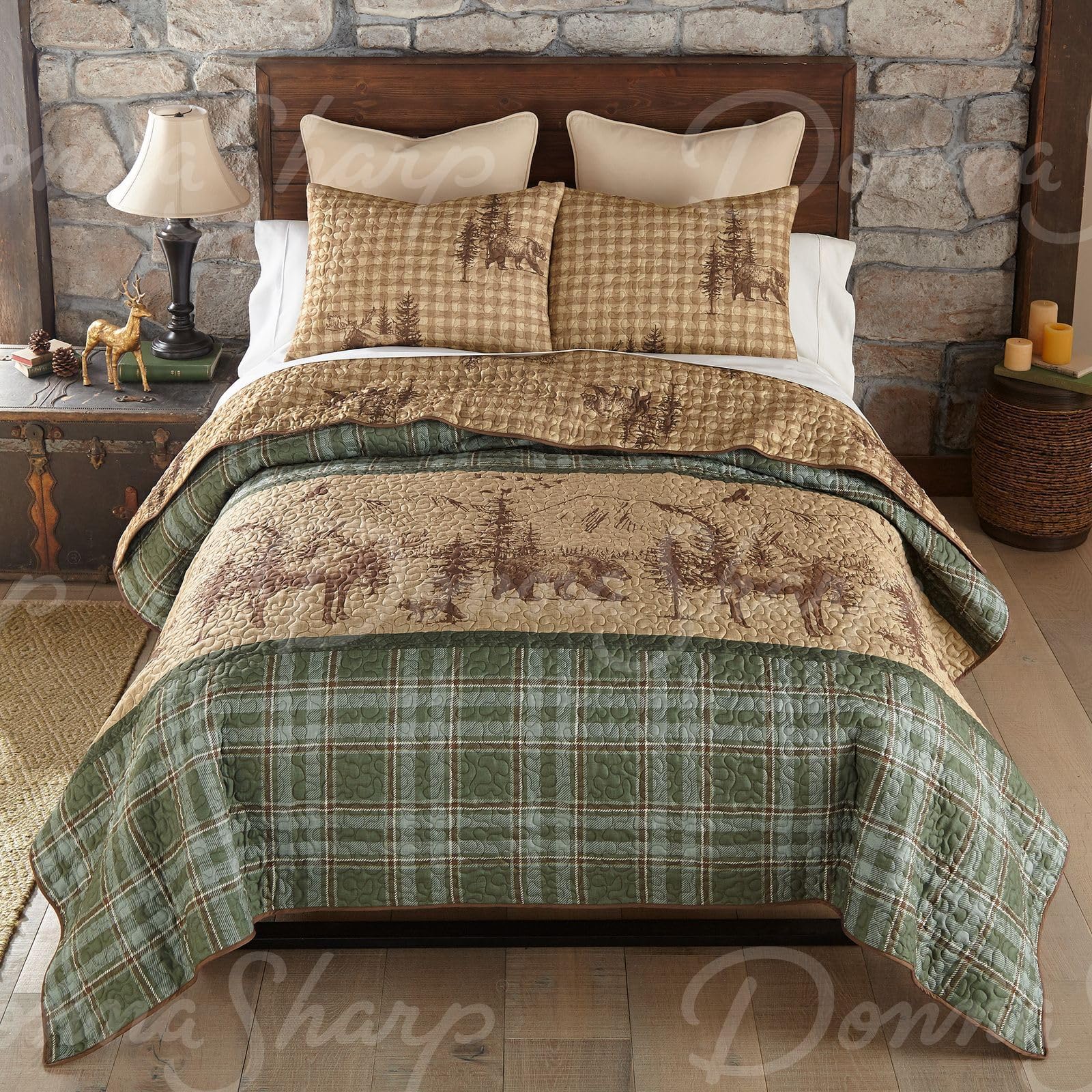 Amazon.com: Donna Sharp Queen Bedding Set - 3 Piece - Spruce Trail ...