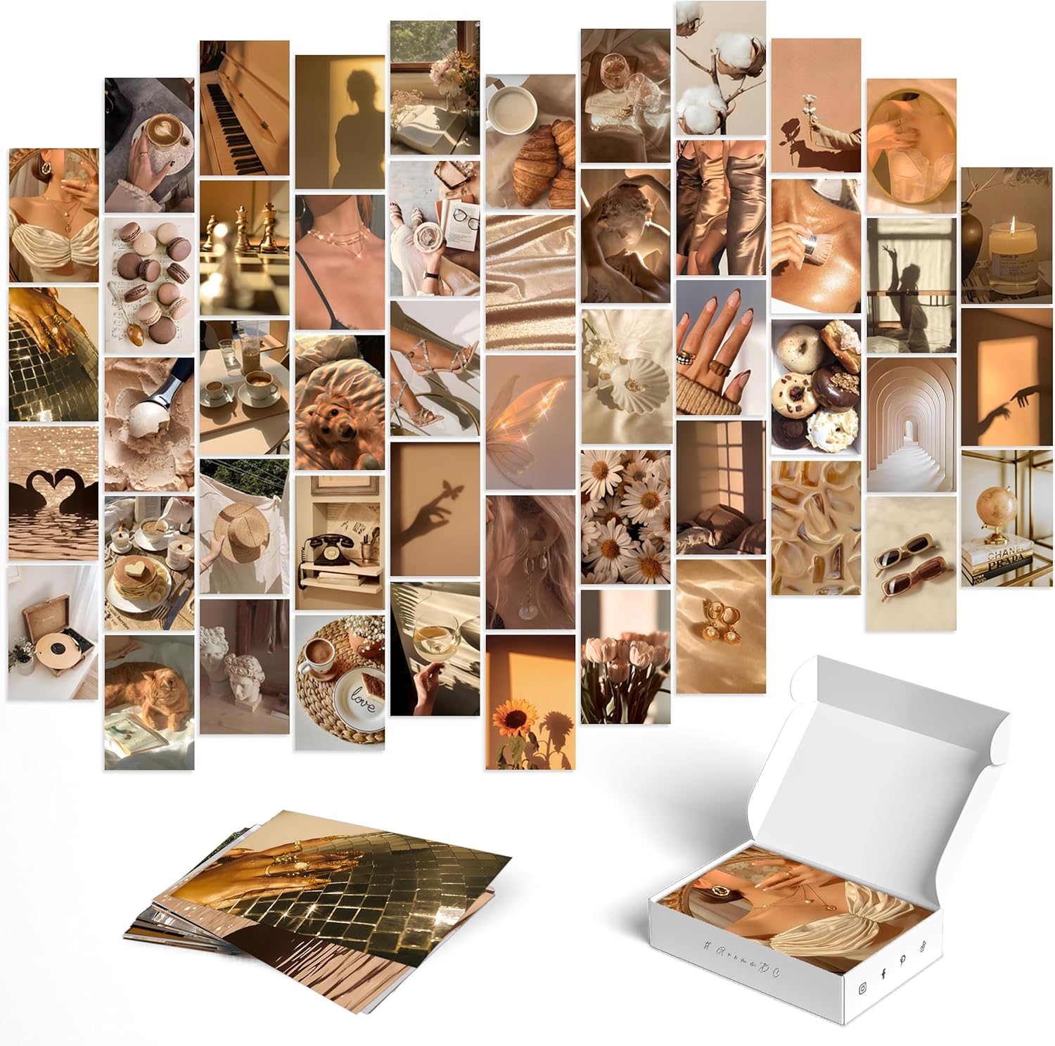 Amazon.com: Y2K BOO Brown Sunshine Wall Collage Kit - 50pcs Aesthetic ...