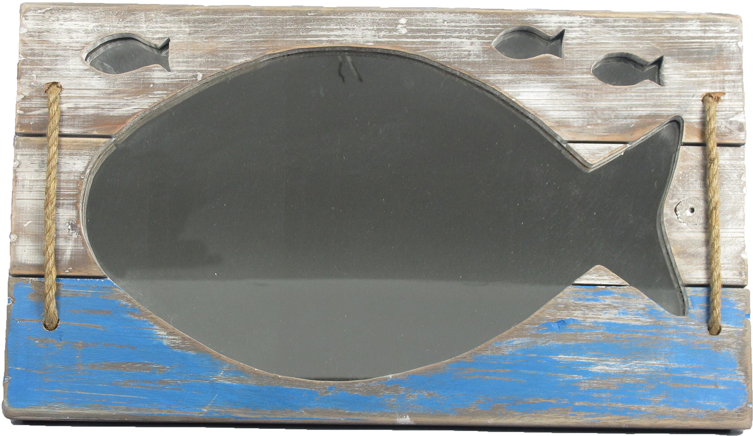 Amazon.com: HS Nautical Distressed Wood Fish Mirror : Home & Kitchen