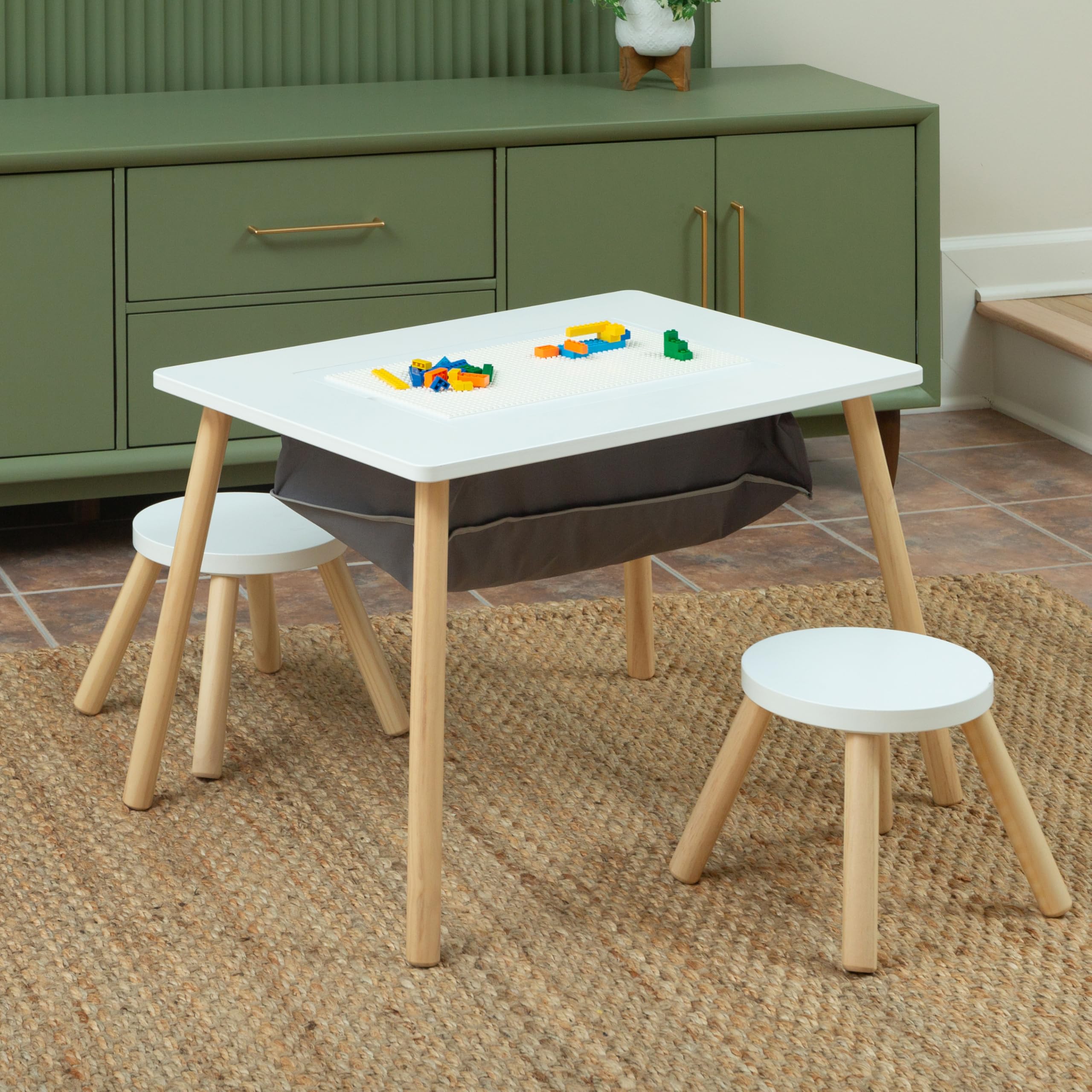 Amazon.com: Play Platoon 2 in 1 Toddler Activity Table, Kids Wooden ...