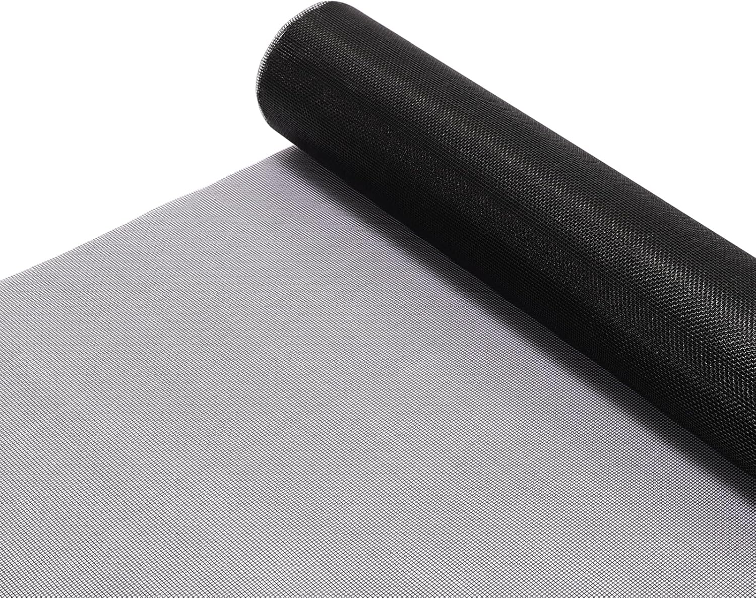FLYZZZ Window Screen Mesh 59''x118'' Black DIY Screen Door Mesh for ...
