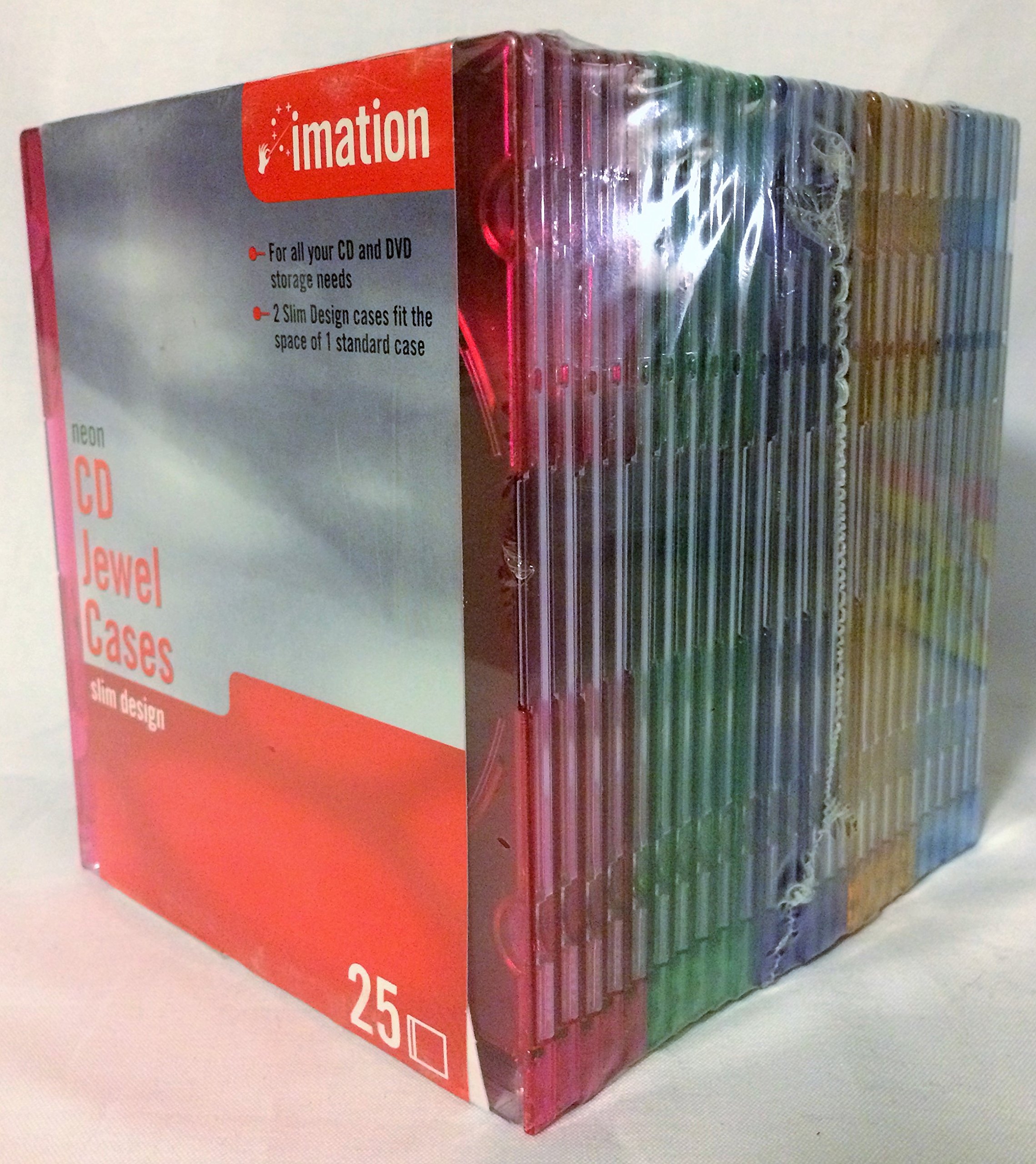 Amazon.com: Imation 536276 Slim Design Neon Jewel Case (25-Pack) : Home ...