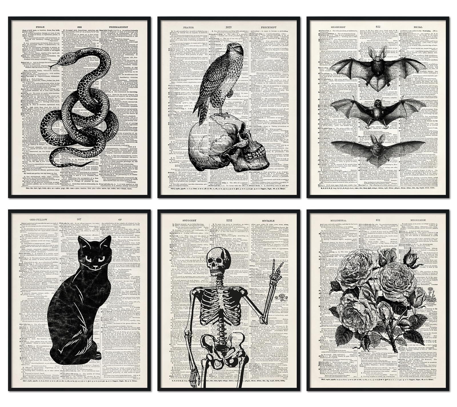 Amazon.com: AnyDesign 6 Sheet Halloween Wall Art Prints 8 x 10 Inch ...