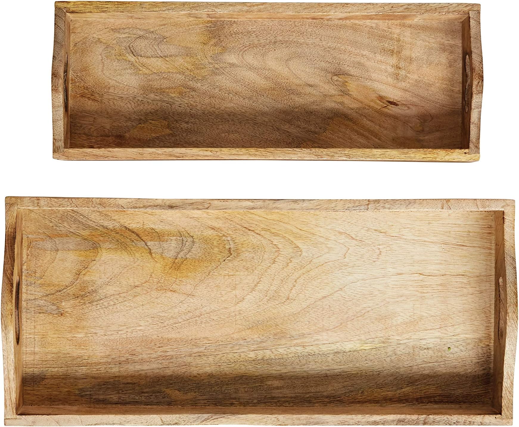 Amazon.com: Creative Co-Op Mango Wood Footed Tray for Storage and ...
