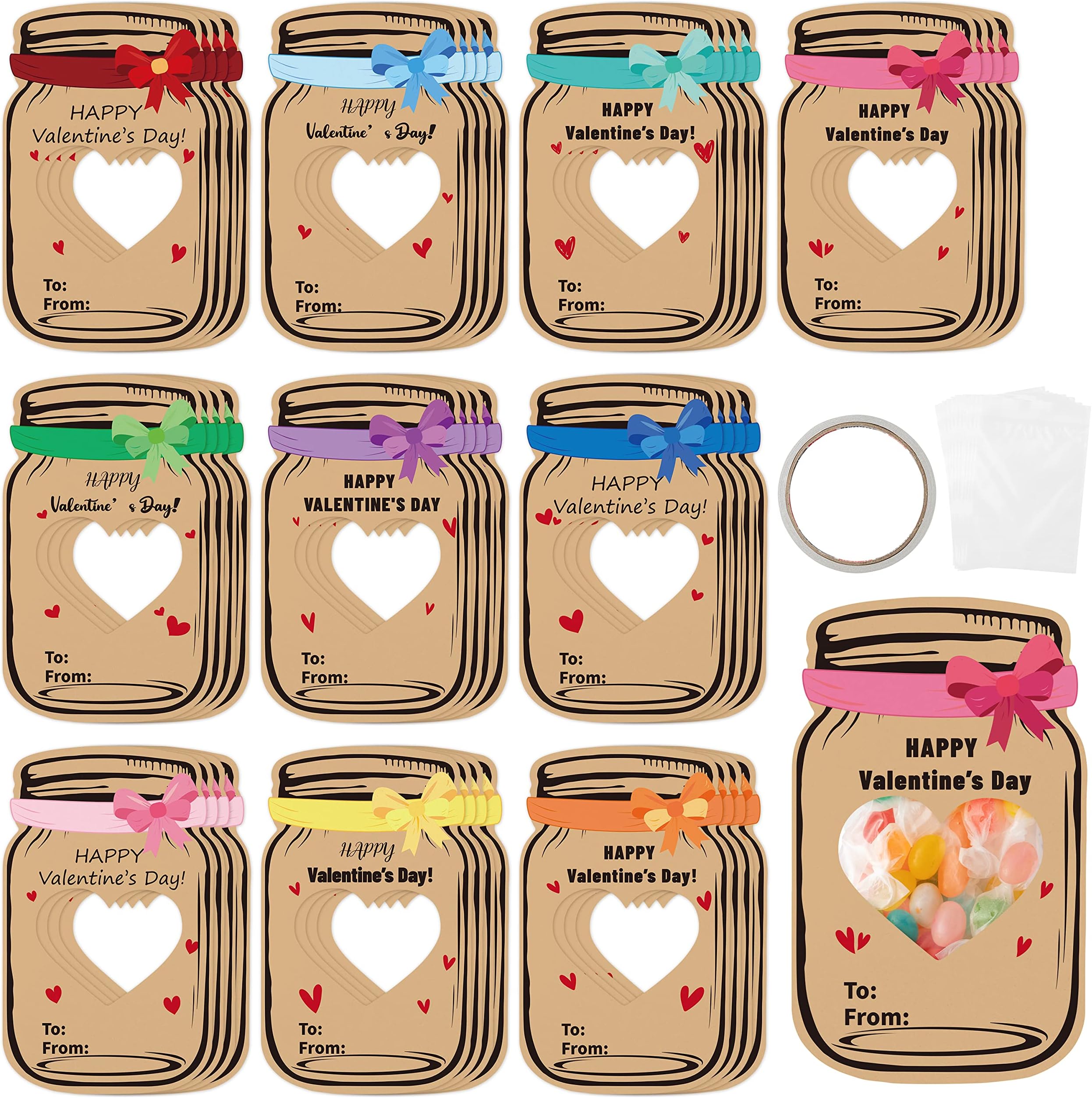 POPGIFTU Valentines Day Cards for Kids - 50 Pack Happy Valentine's Day ...