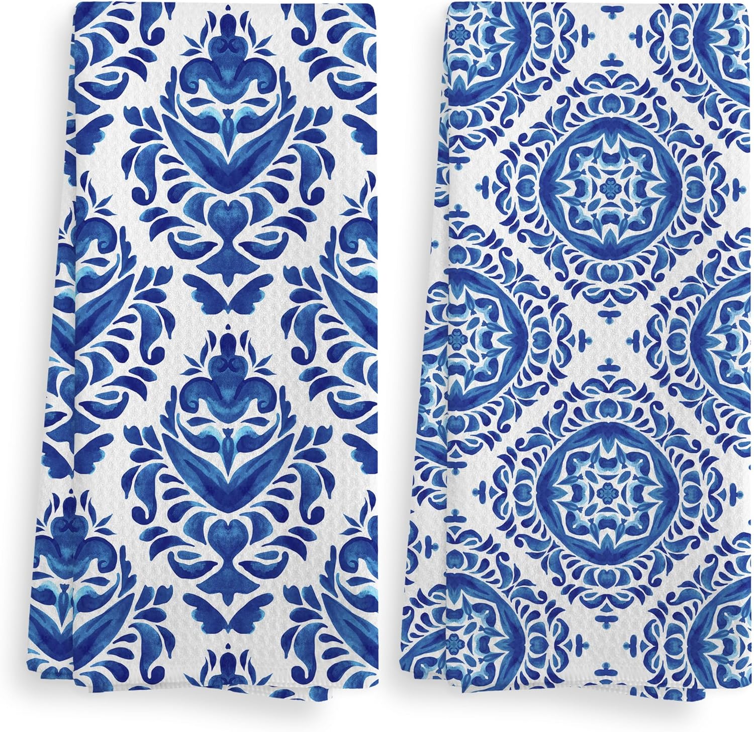 Amazon.com: NOQL Blue Flowers Kitchen Towels, Floral Dish Towels ...