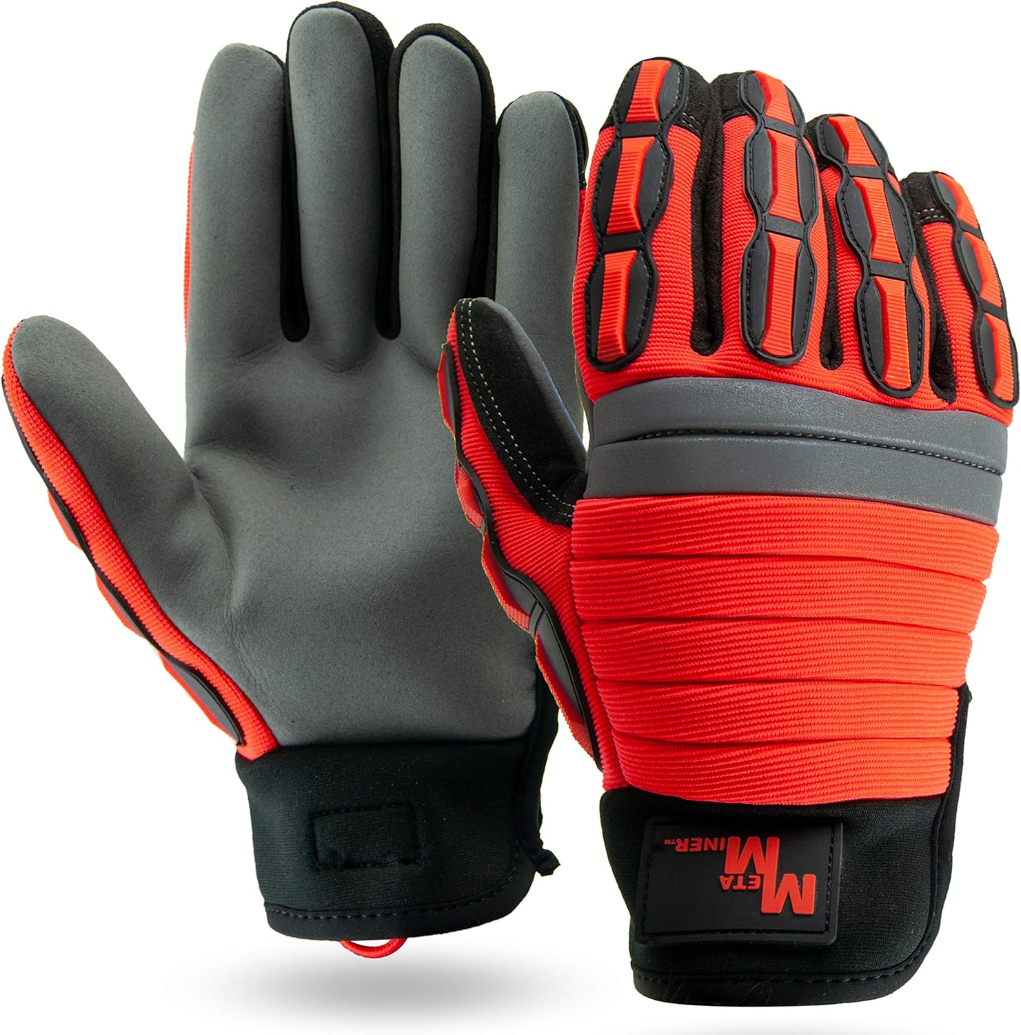 Meta-MIner 484-2XLB Hi-Viz Professional Smooth Palm Mining Gloves, 2XL ...