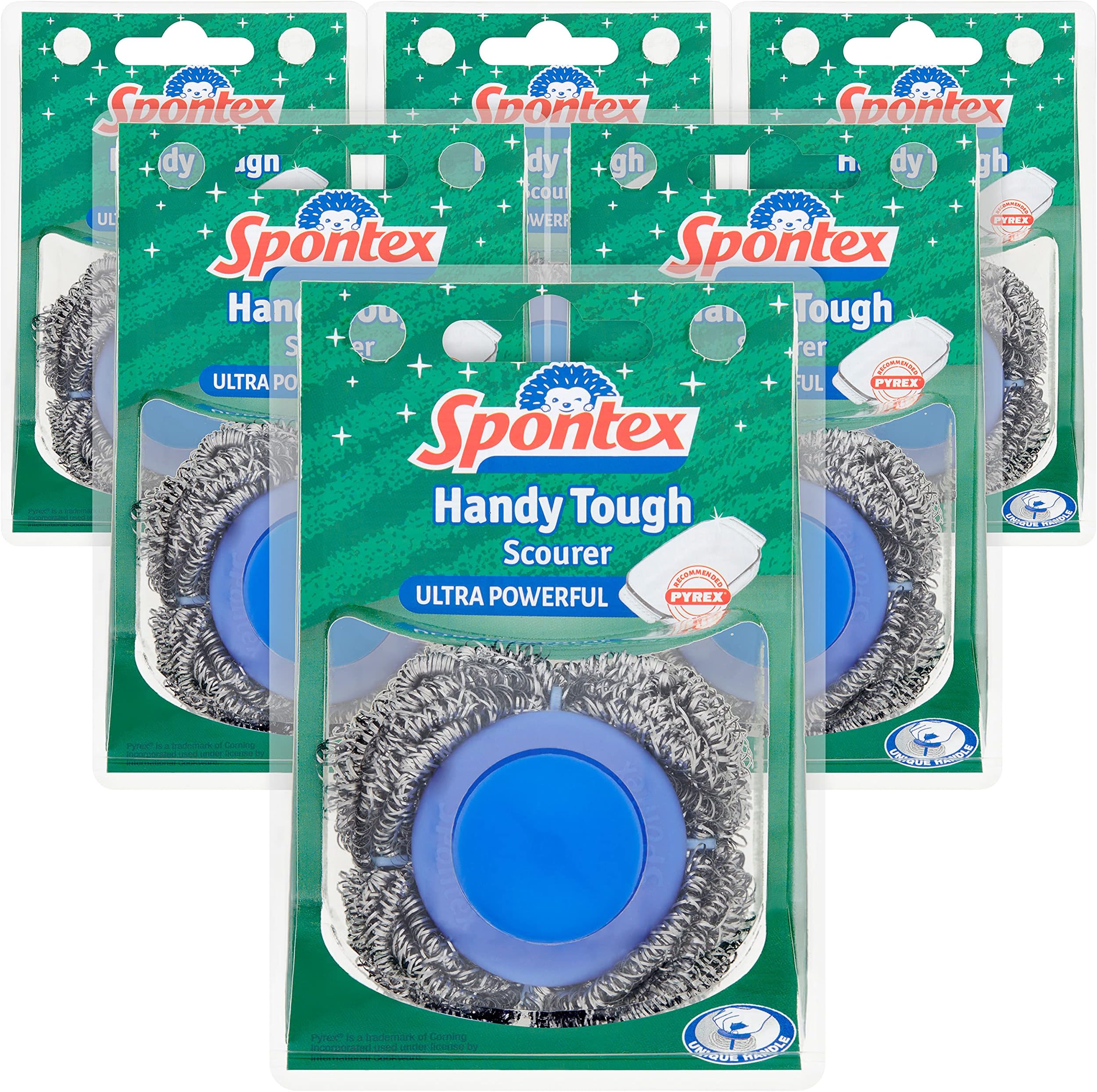 Spontex Handy Tough Scourer, Pack of 6, Silver : Amazon.co.uk: Grocery