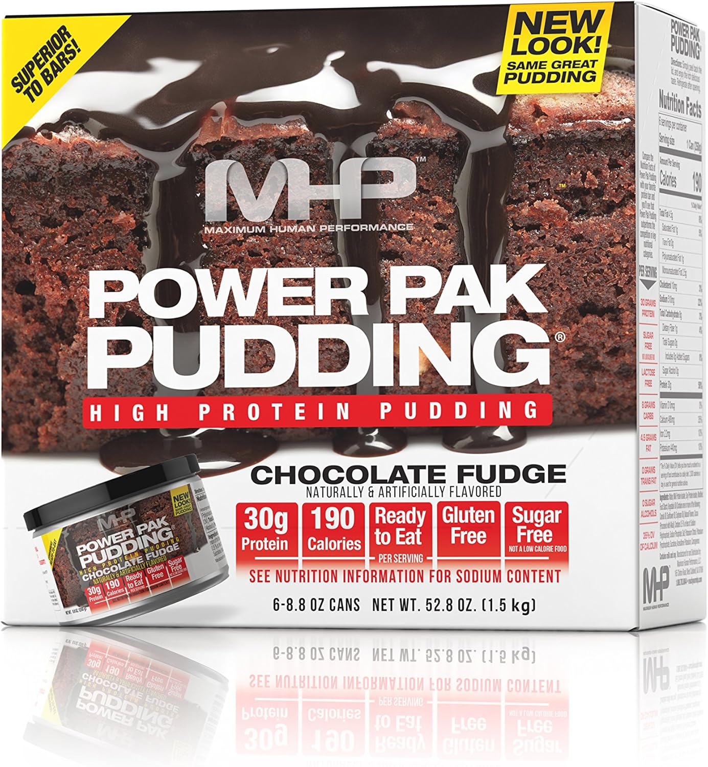 Amazon.com: MHP Power Pak High Protein Pudding, Chocolate, 8.8 Ounce, 6 ...