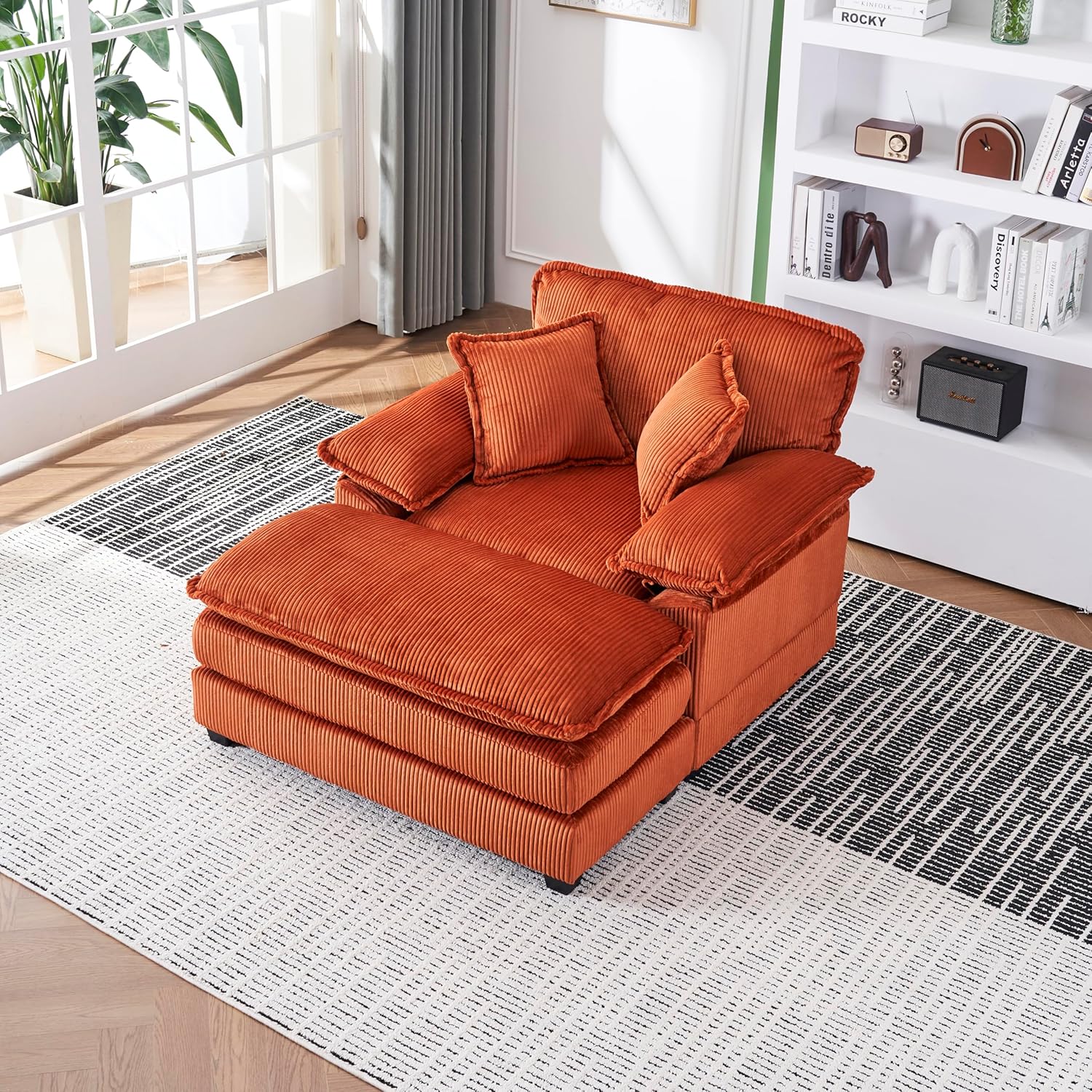 Amazon.com: Eafurn Corduroy Upholstered Accent Chair with Movable ...