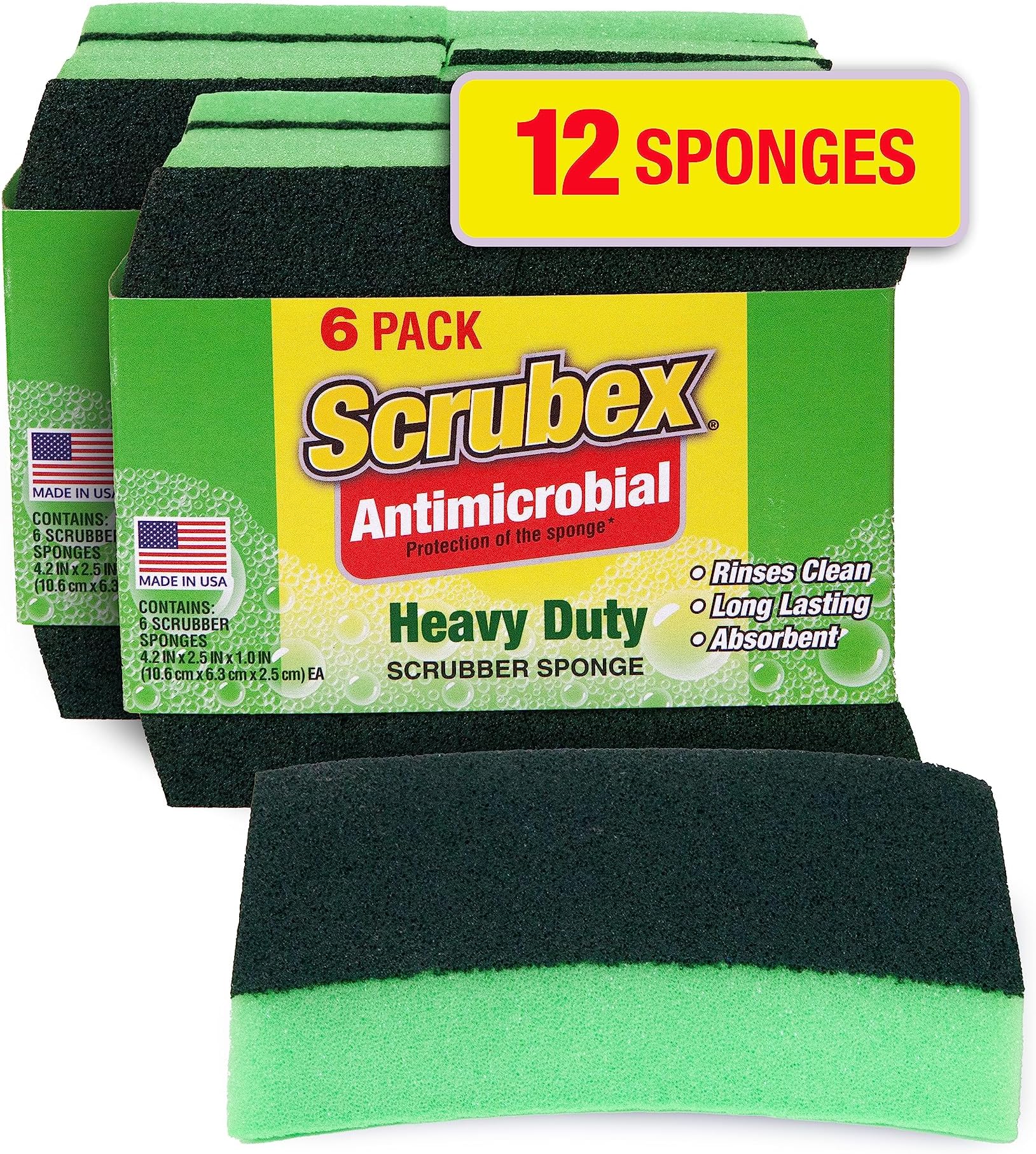 Amazon.com: ELITRA HOME Heavy Duty Scrubber Sponge, with Smell ...