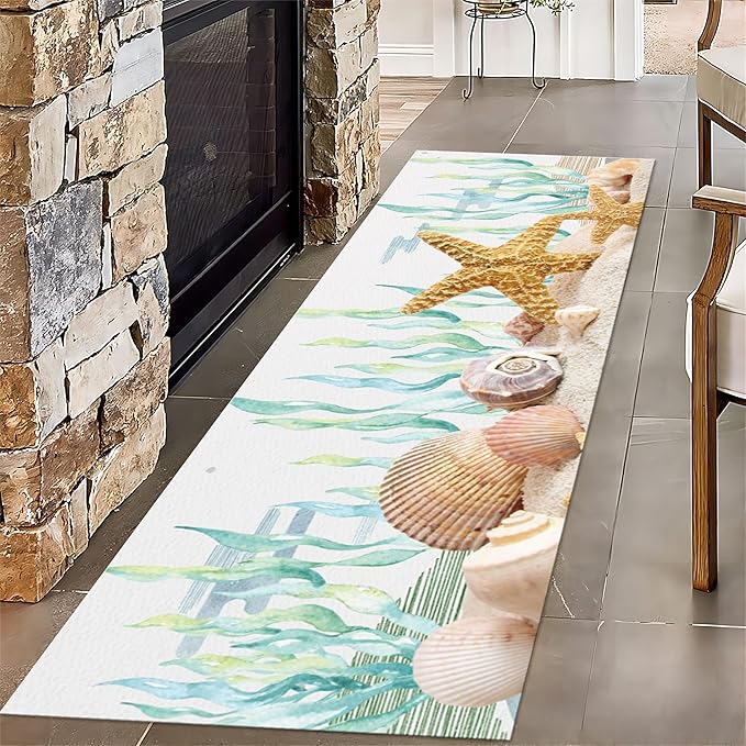 Amazon.com: SOJAWA Beach Shell Long Hallway Rug Runners, 2x6ft, Conch ...