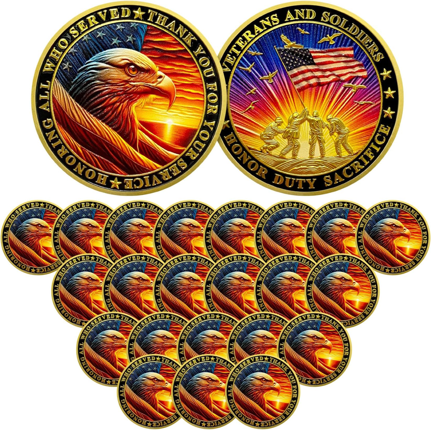 Amazon.com : ASmileIndeep Bulk 24 Pcs Military Challenge Coins - Thank ...