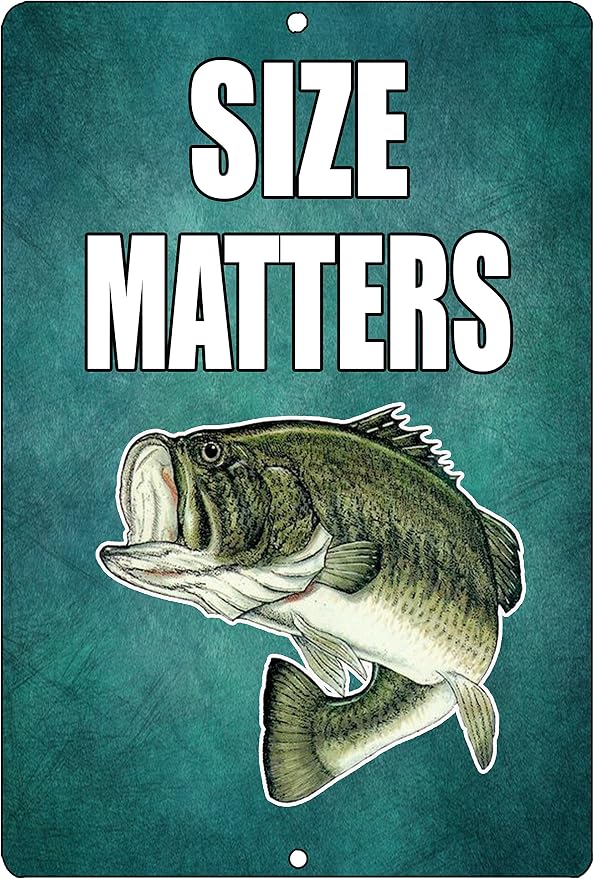 Amazon.com: Rogue River Tactical Funny Size Matters Fishing Metal Tin ...
