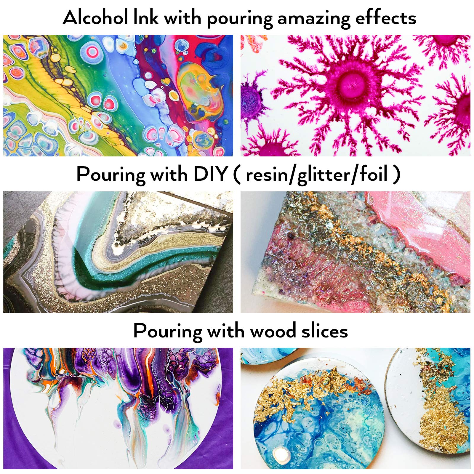 Nicpro 39 Colors Pouring Paint Kit, Ready to Pour Acrylic Paint ...