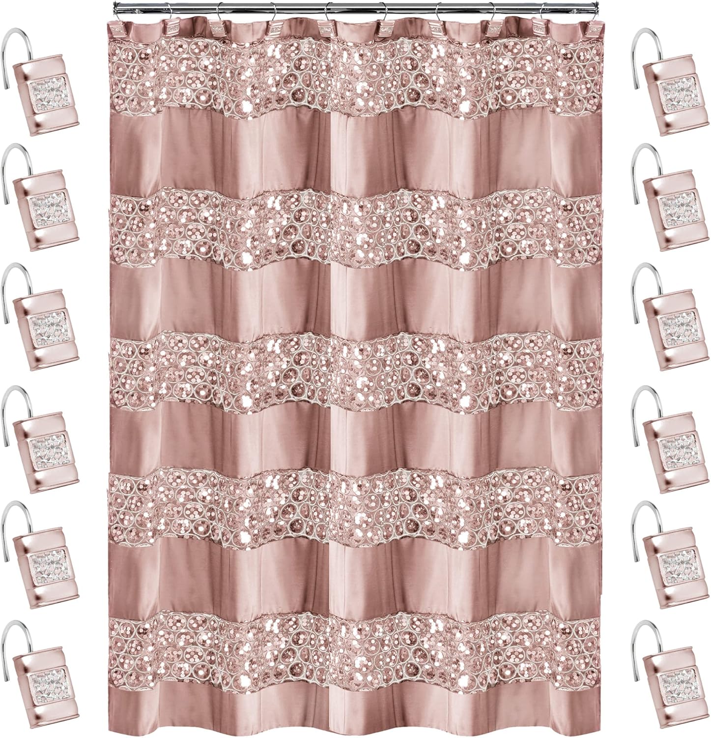 Amazon.com: Popular Bath Sinatra Bath Set, Shower Curtain with 12 ...