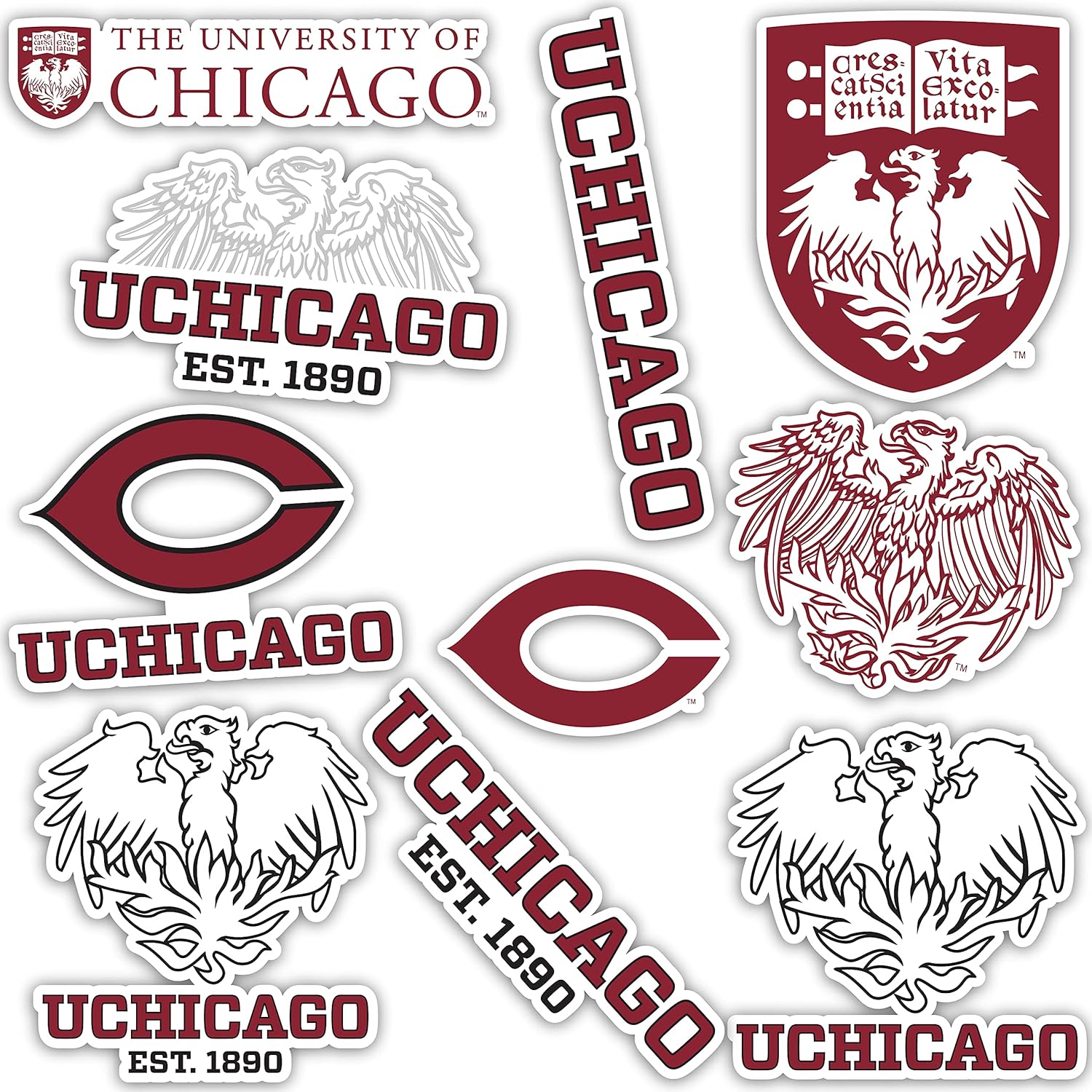 Buy The University of Chicago UChicago Maroons NCAA Sticker Vinyl Decal ...