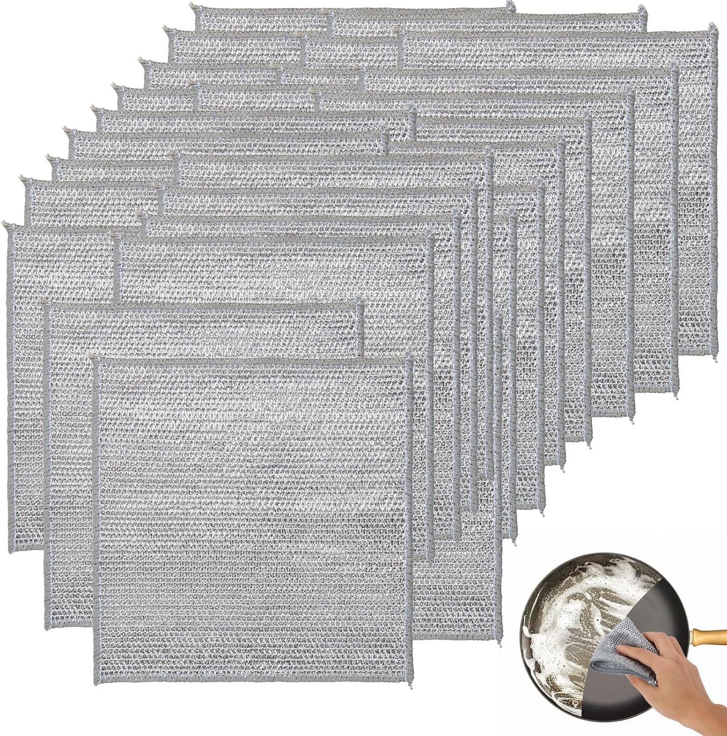 Amazon.com: VTMCUI 30 pcs Dish Rags, Multipurpose Wire Dishwashing Rags ...