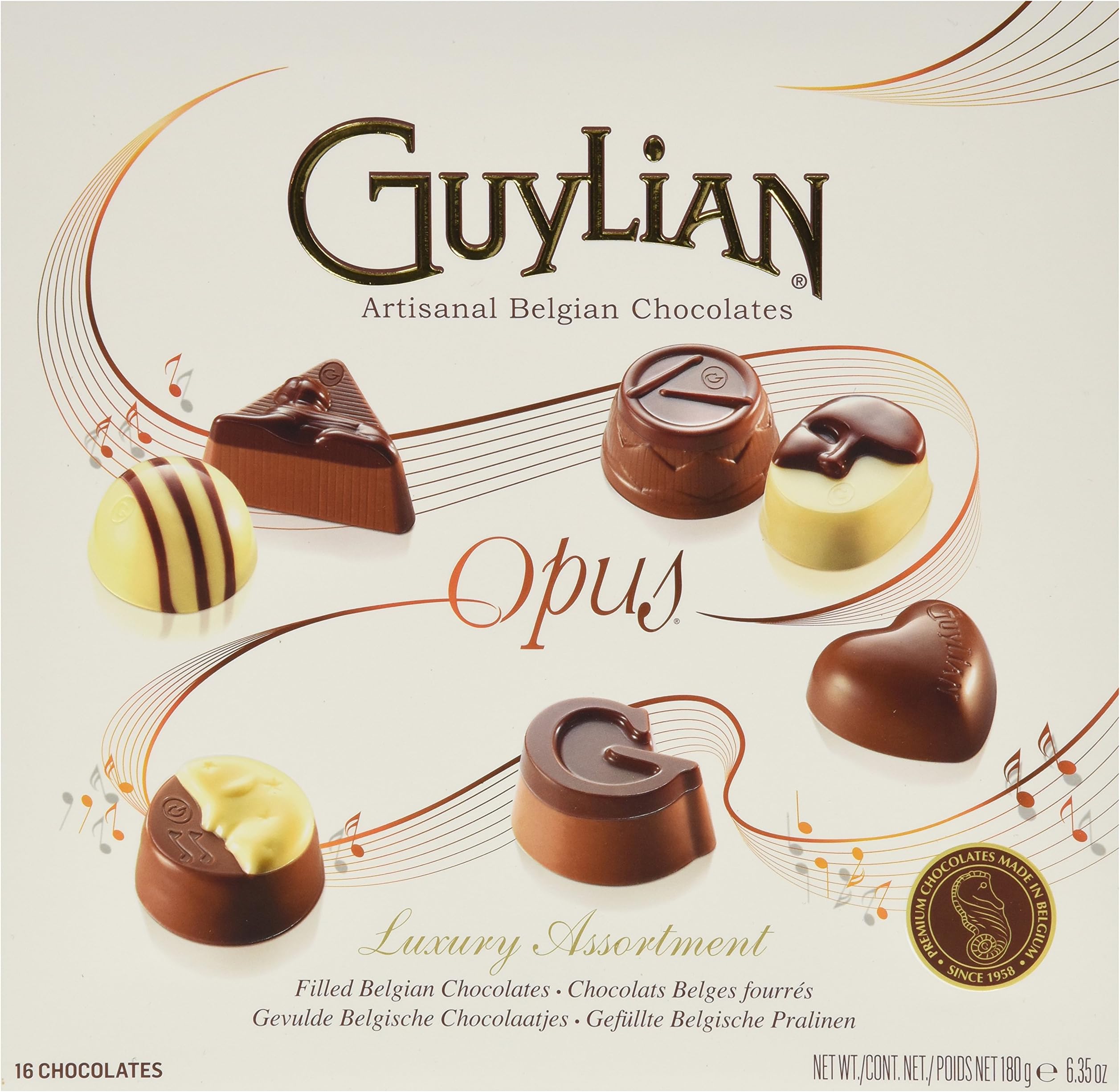 Amazon.com: Guylian Belgium Chocolates 16 Piece Luxury Assortment Opus ...