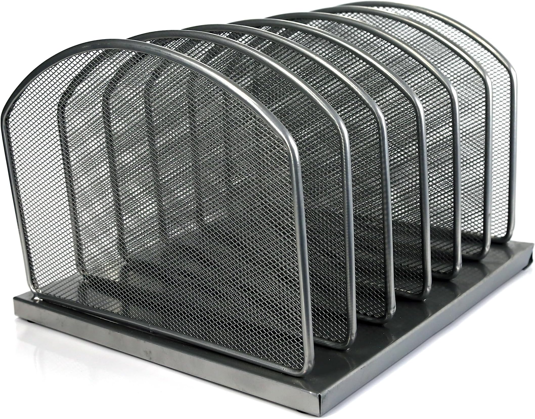 Amazon.com: Huron 6-Slot Vertical Organizer, Black Steel Mesh : Office ...