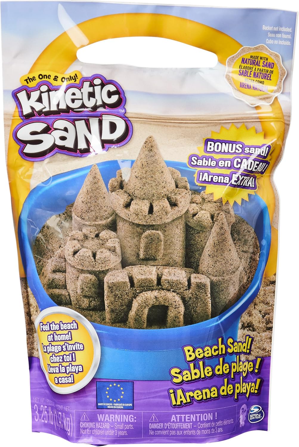 Kinetic Sand, 1.47kg Beach Sand for Squishing, Mixing and Moulding ...