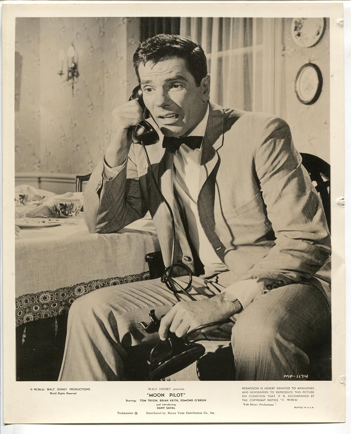 MOVIE PHOTO: Moon Pilot #1174 1961-8 X 10 B&W still-Tom Tryon-VG at ...