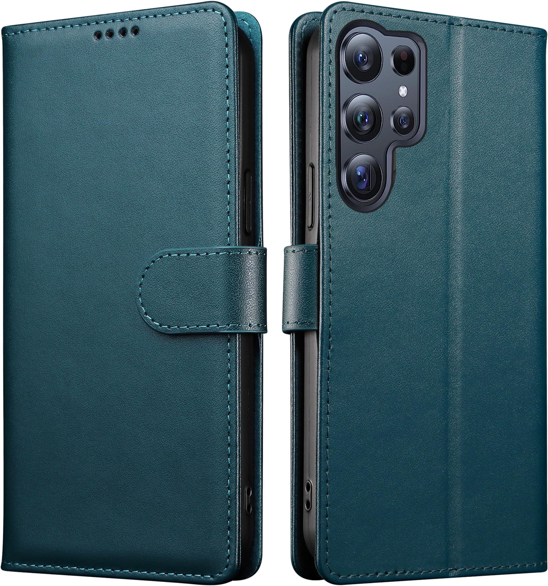 Amazon.com: iWEOCO for iPhone 14 Case Wallet Flip Genuine Leather with ...