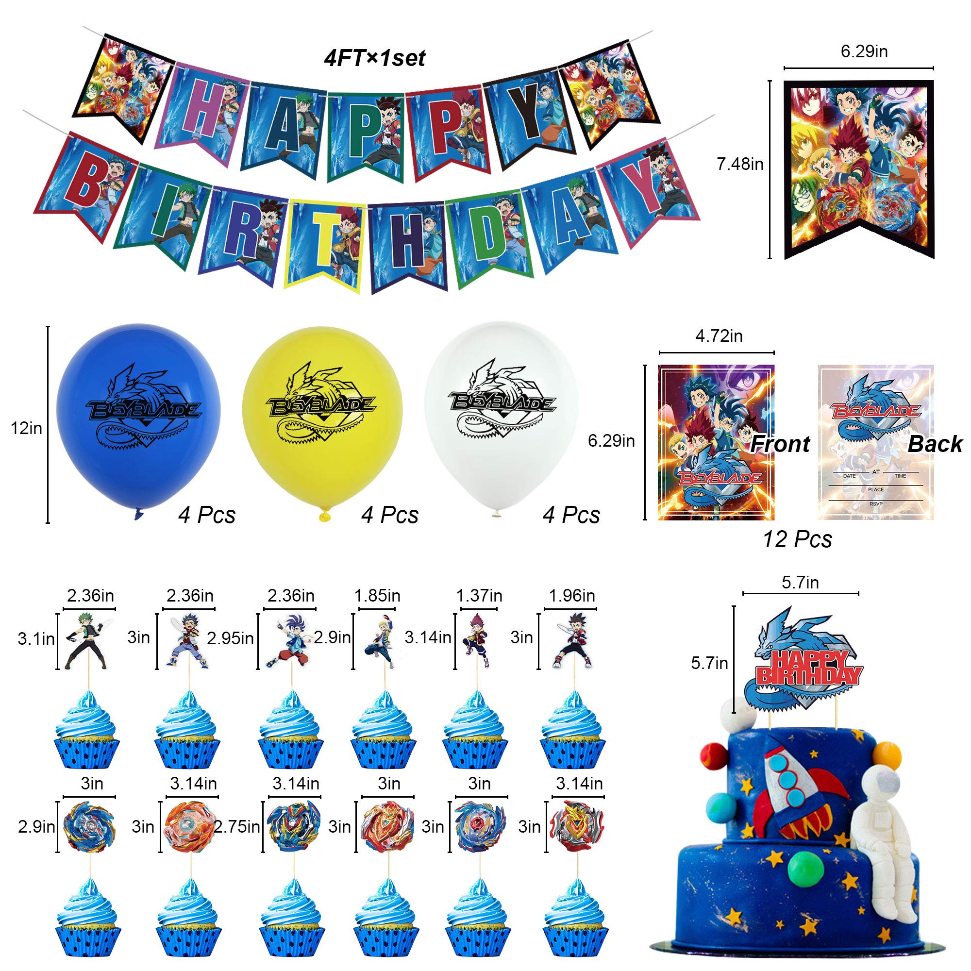 Buy Beyblade Birthday Party Supplies Set, Beyblade Theme Party ...