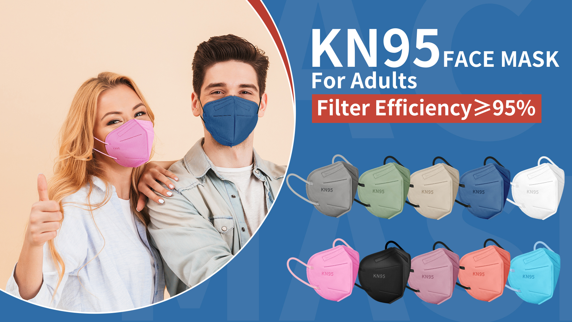 Watch KN95 Face Masks for Adults Disposable 10 Colors 50 Pack on Amazon ...