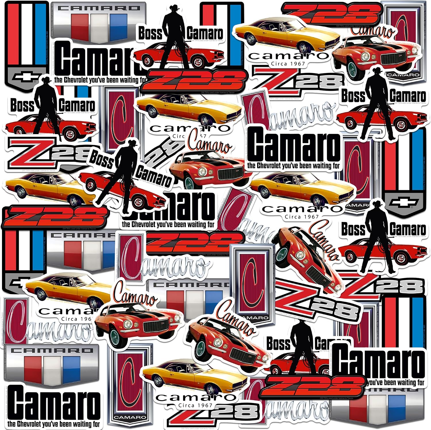 Amazon.com: Chevy Camaro 50ct Vinyl Large Deluxe Stickers Variety Pack ...