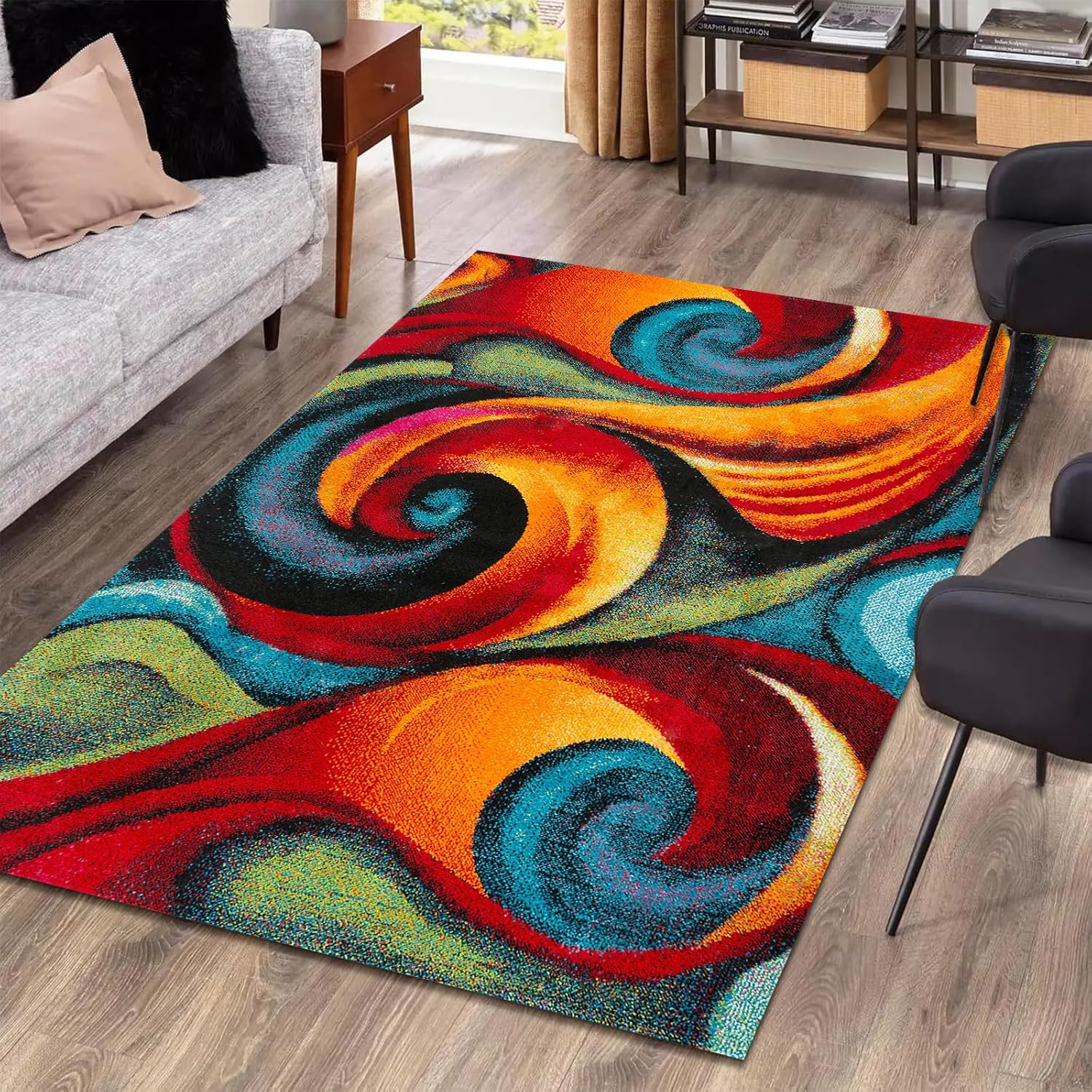 Amazon.com: NITUMIR Colorful 4X6 Rug Abstract Area Rug for Bedroom ...