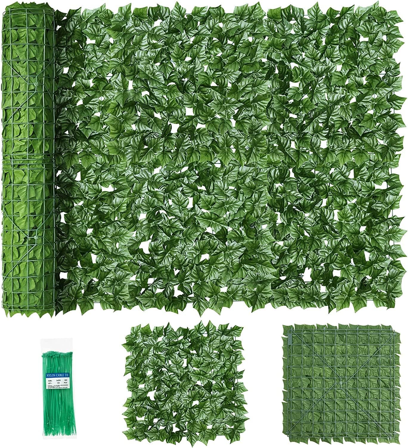 Welsh Green Screen Large Ivy Artificial Screening Leaf Hedge Panels on ...