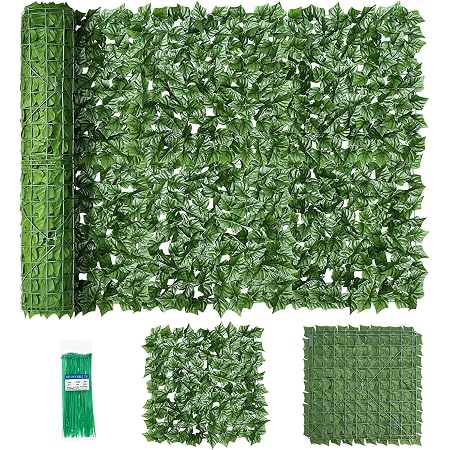 Amazon.com : lukazoo Artificial Faux Ivy Hedge Privacy Fence Wall ...