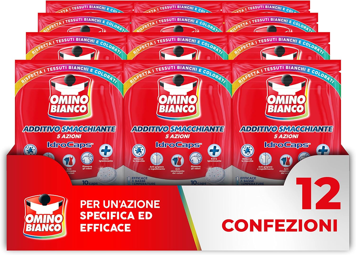 Omino Bianco - Additivo Lavatrice Totale 5 Azioni in 1 Idrocaps ...