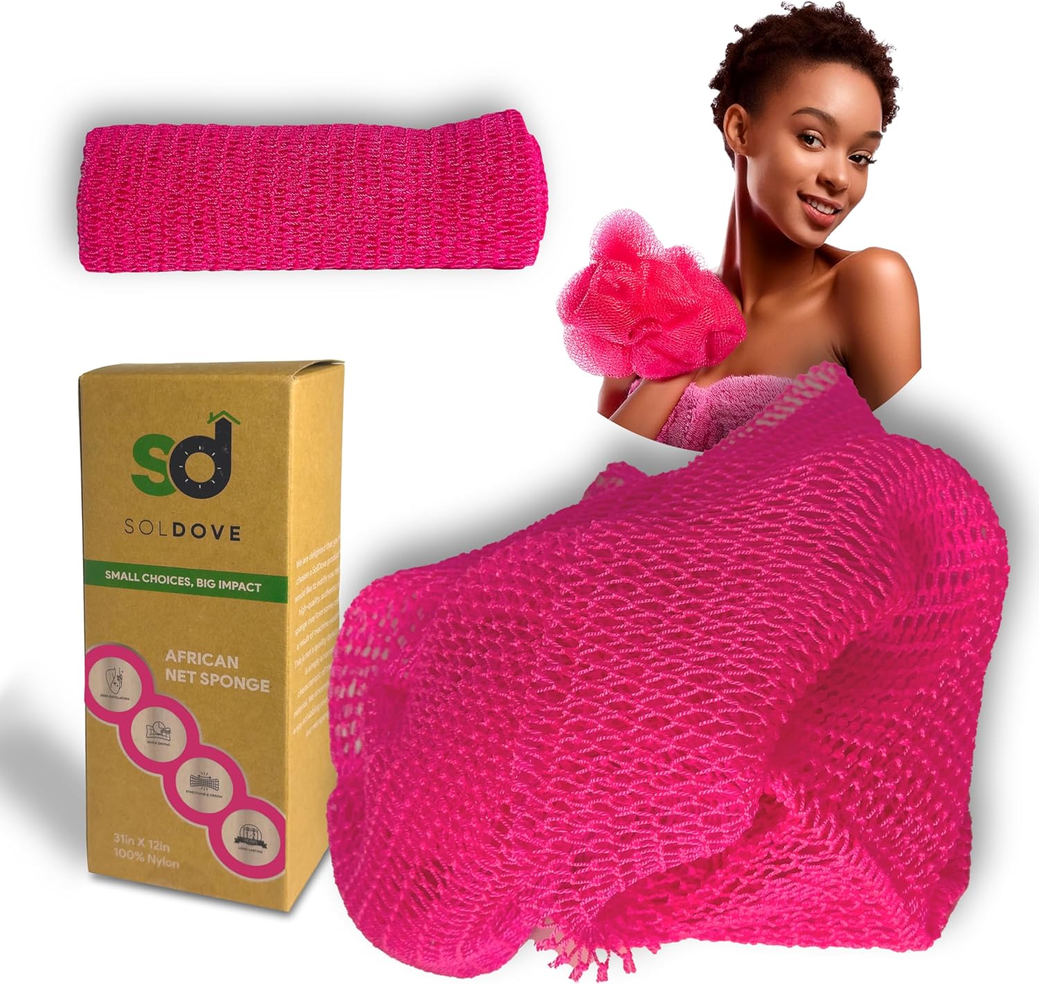 Amazon.com: SolDove Bath Sponge Exfoliating Washcloth for Body African ...