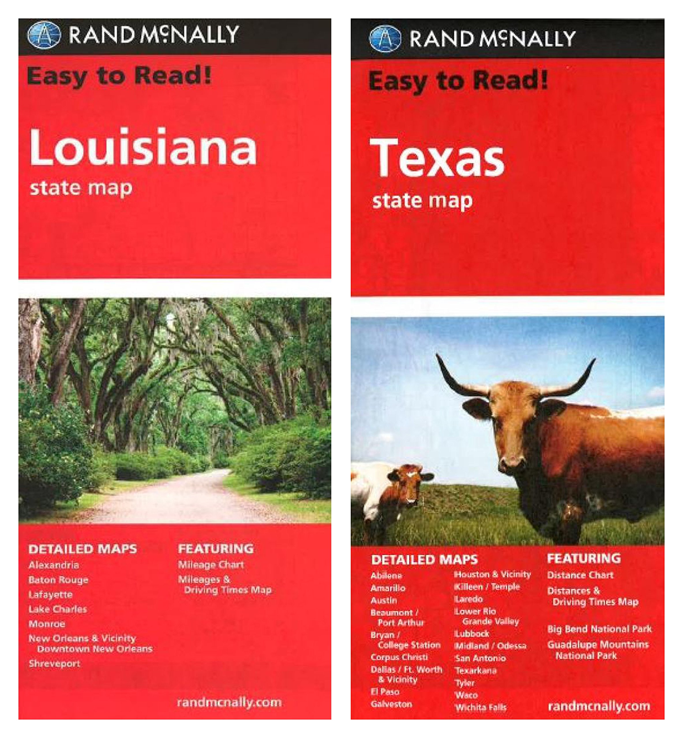 Snapklik.com : Rand McNally State Maps: Louisiana And Texas