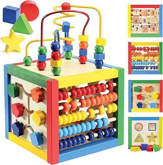 Amazon.com: Play22 Activity Cube with Bead Maze - 5 in 1 Baby Activity ...