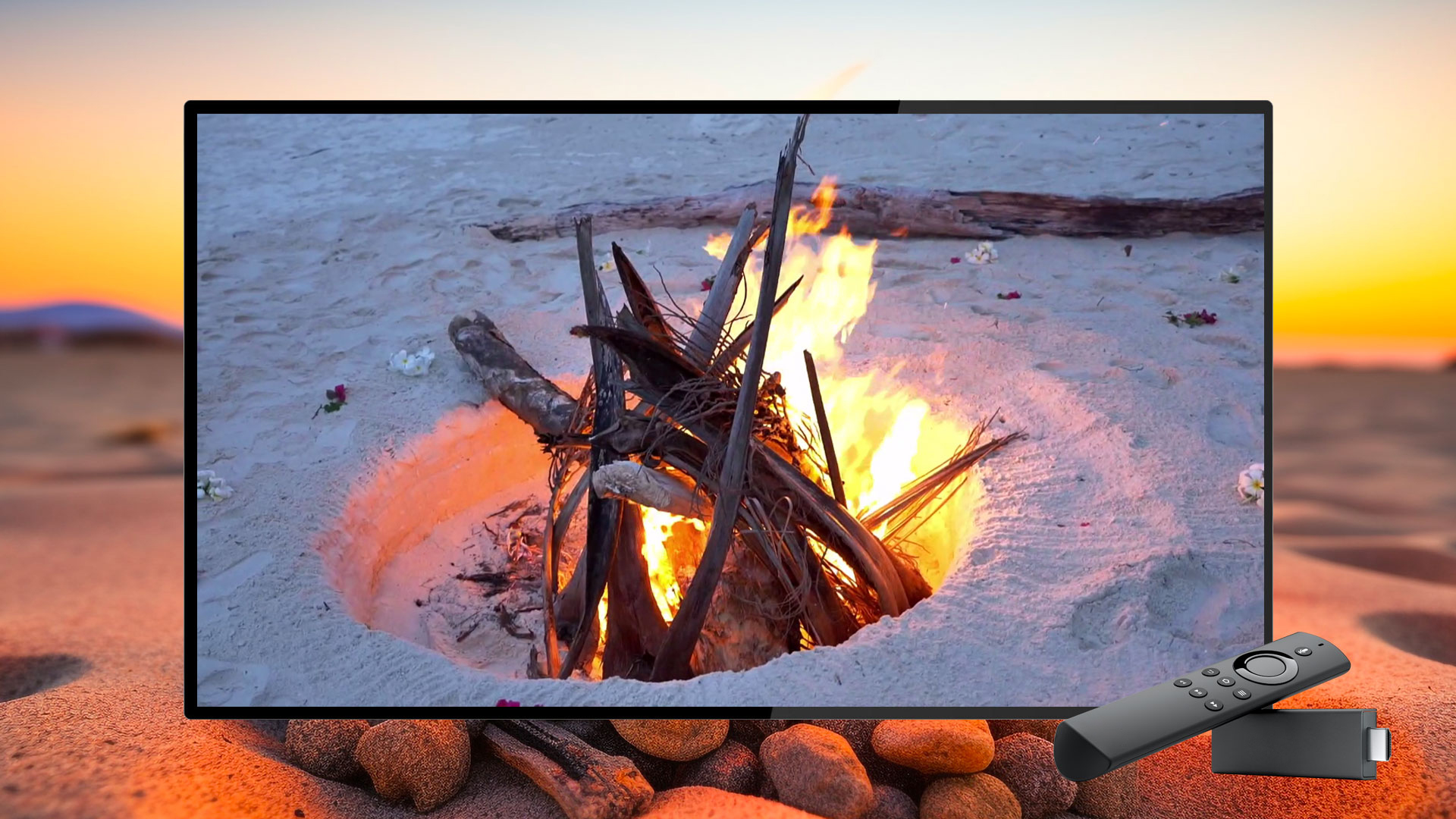 Sandy Beach Bonfire Glow - Turn Your Fire TV and Tablet into a Relaxing ...