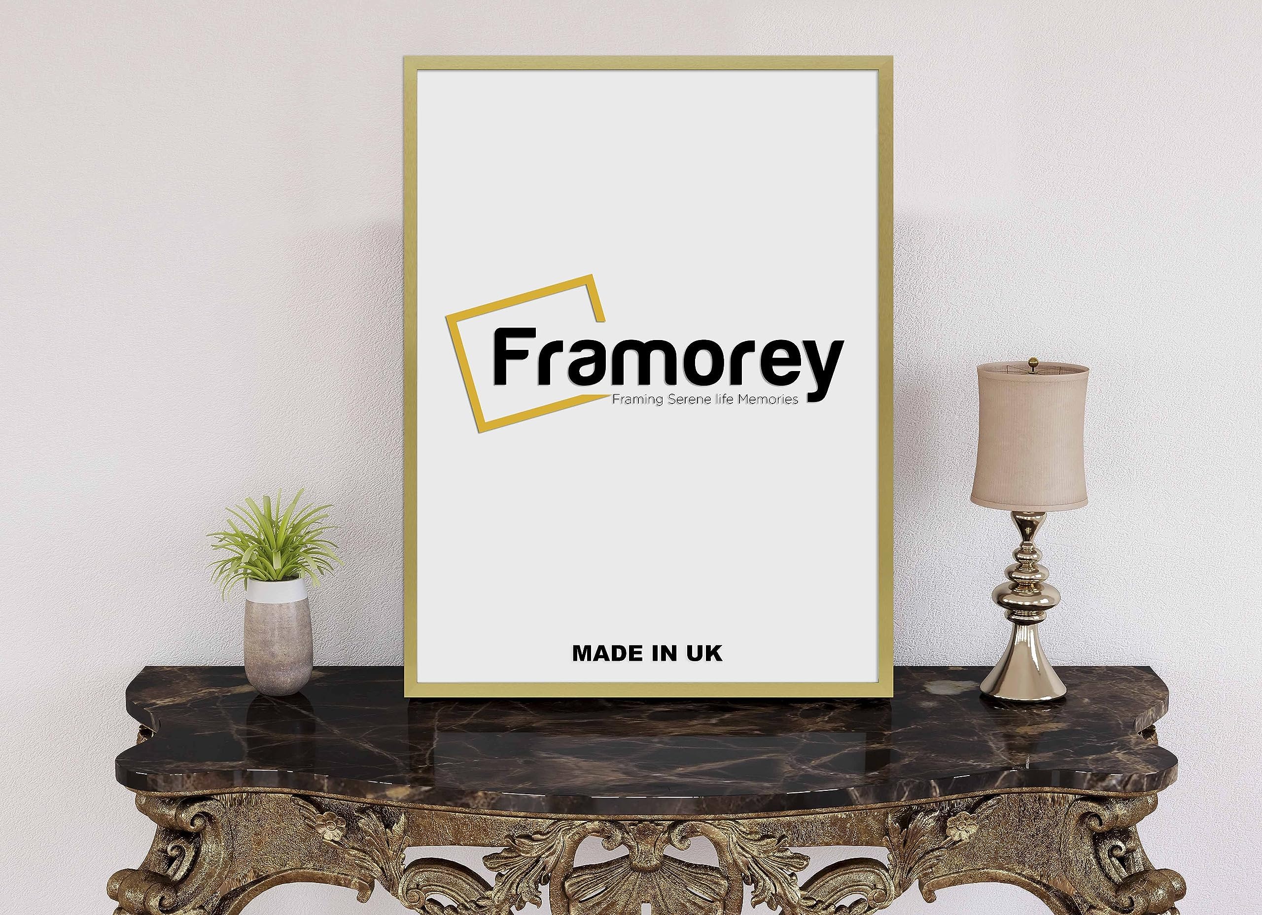 FRAMOREY Thin Matt Gold Poster Frame, Wooden Effect Photo Frames, 30x40 ...