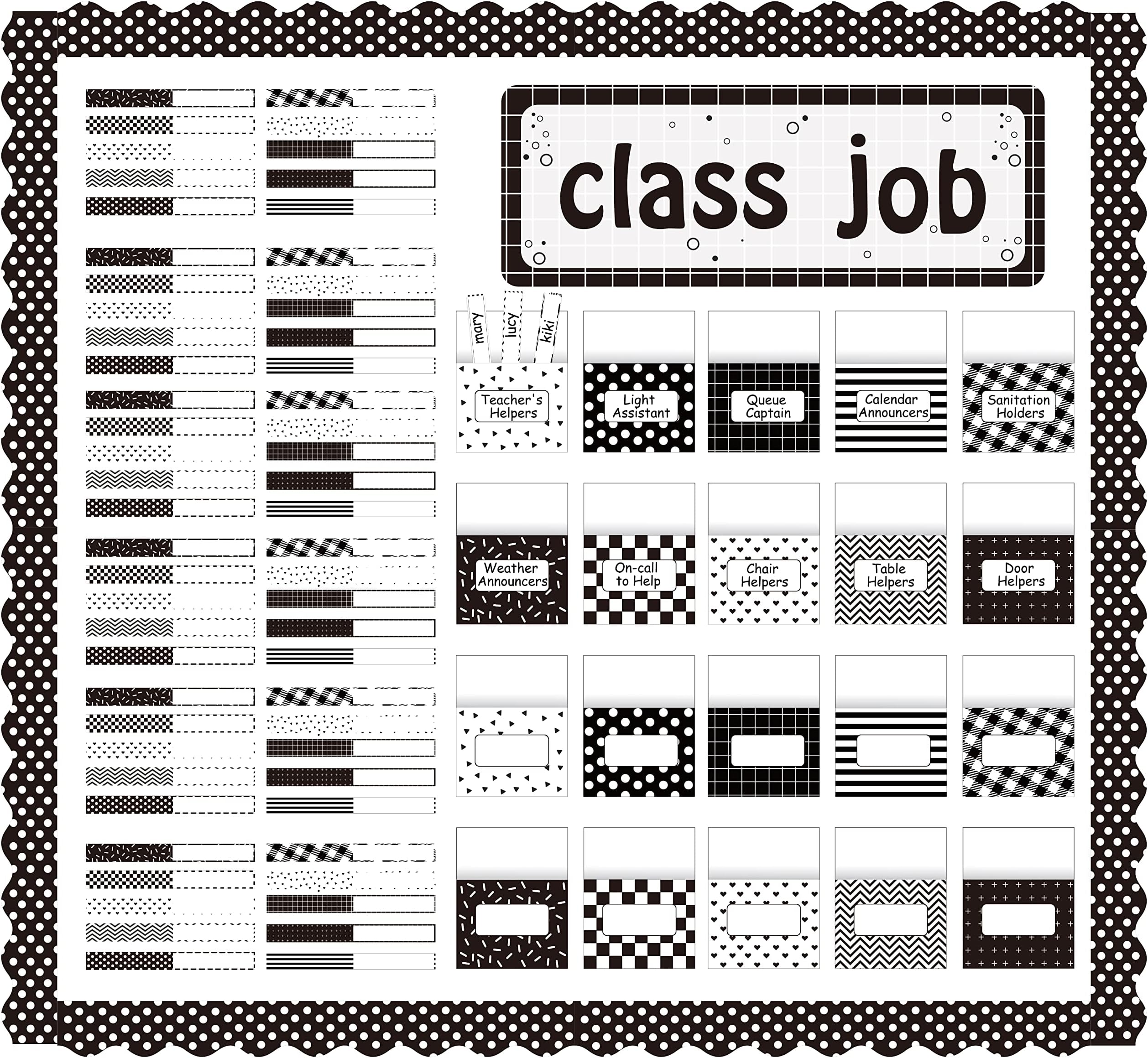 Amazon.com: 107Pcs black and white Welcome Bulletin Board Classroom ...
