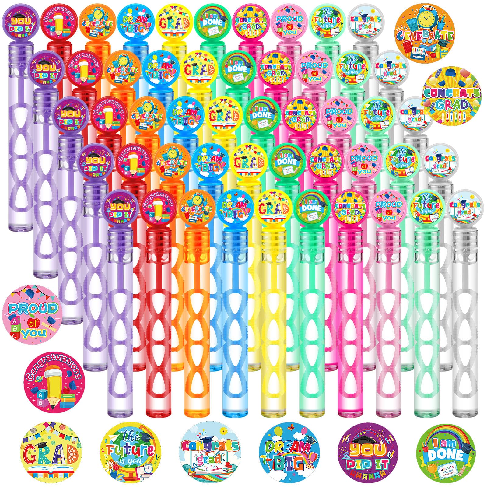 Amazon.com: Hollowfly 60 Pcs Graduation Mini Bubble Wands 4 Inch ...